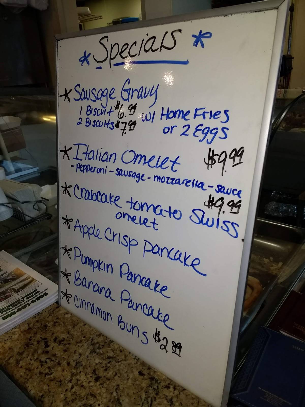 Menu at Brody's Diner restaurant, Shrewsbury