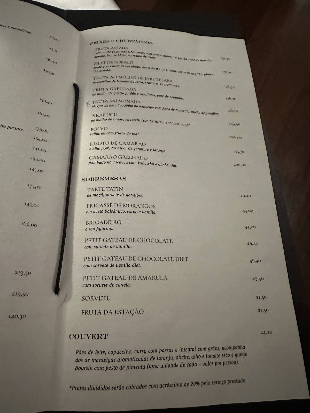 Menu em Confraria do Sabor restaurante, Campos do Jordão