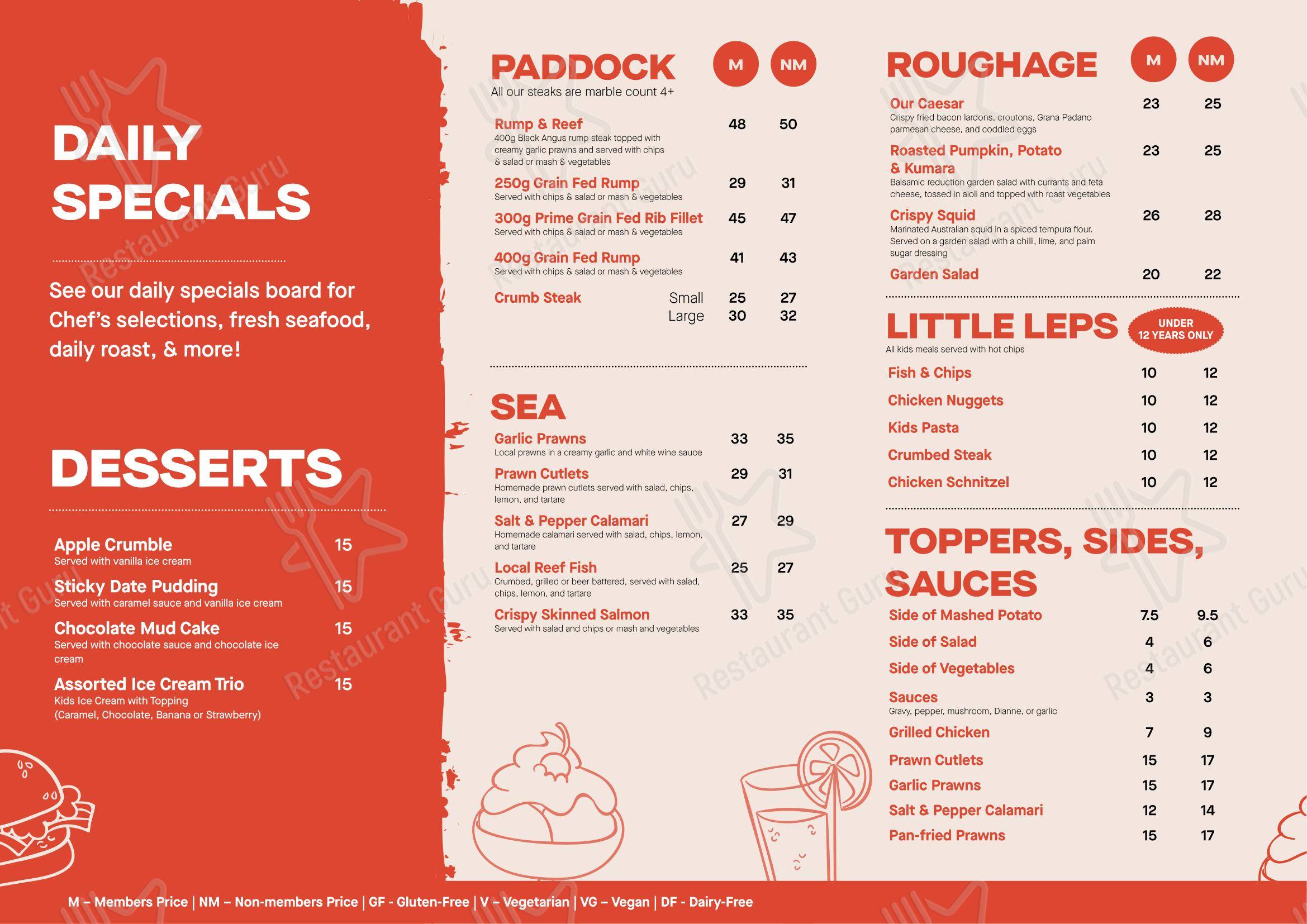 Menu at Brothers Leagues Club Bistro Innisfail, Innisfail
