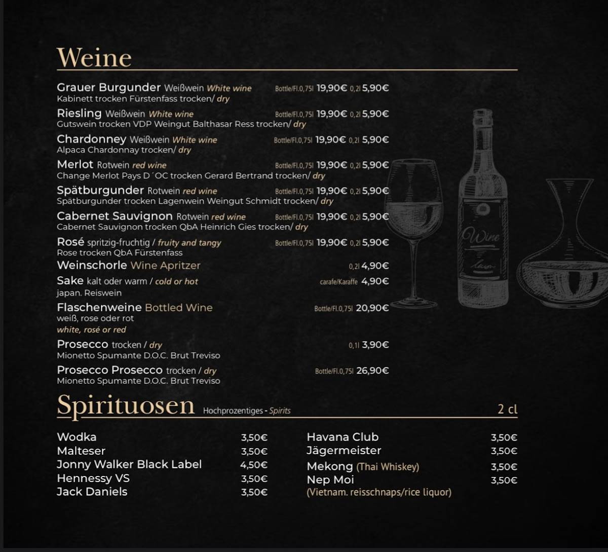 Speisekarte von Buddha Lounge restaurant, Kiel