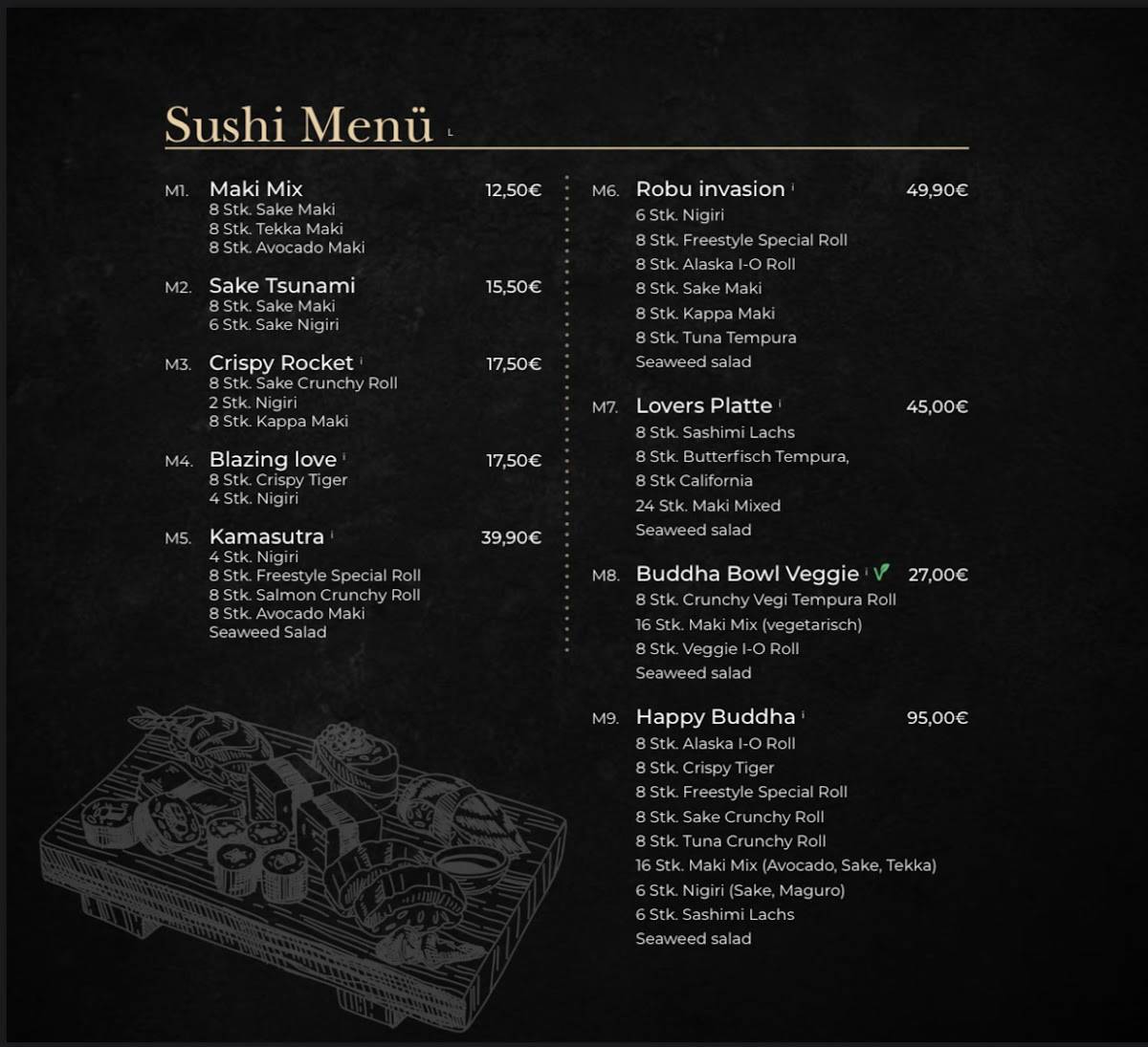 Speisekarte von Buddha Lounge restaurant, Kiel