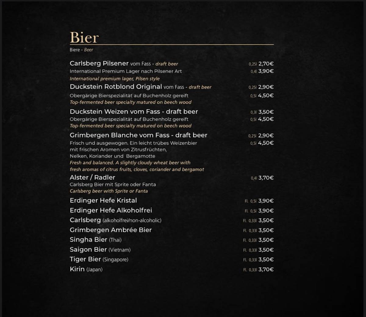 Speisekarte von Buddha Lounge restaurant, Kiel