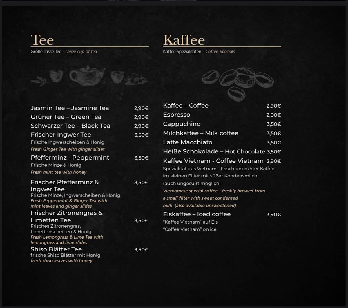 Speisekarte von Buddha Lounge restaurant, Kiel