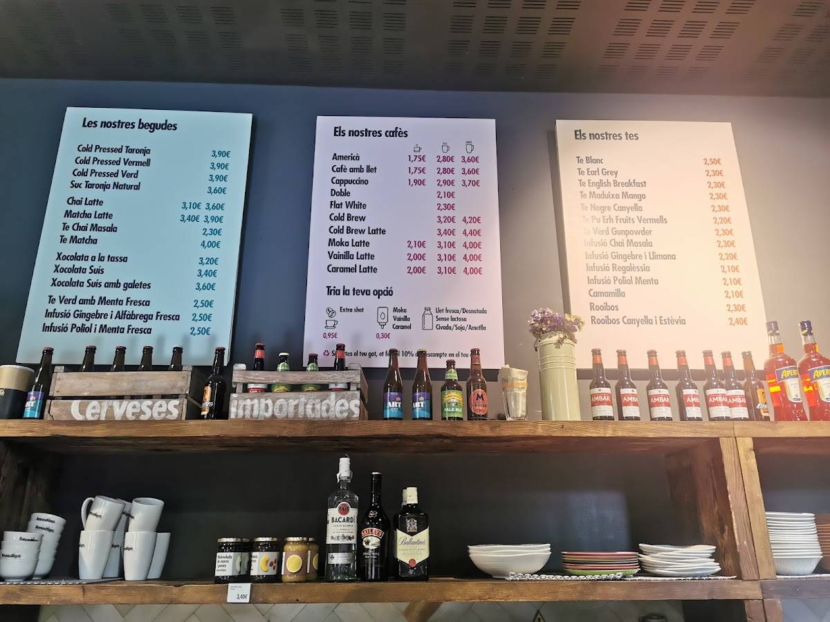 Carta del café Buenas Migas Balmes, Barcelona, C/ del Balmes