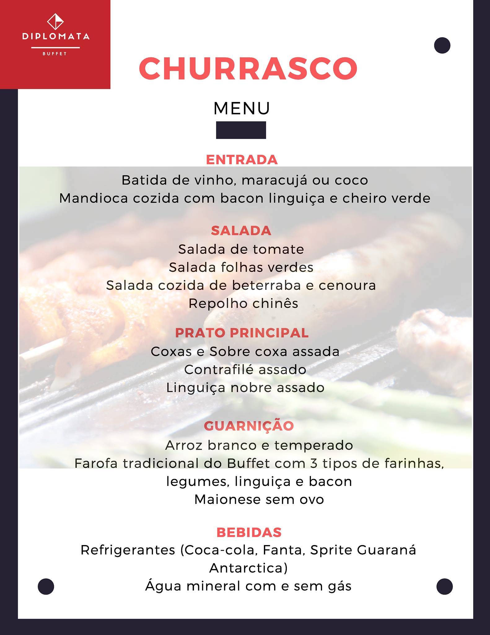 Menu em Buffet Diplomata restaurante, Londrina
