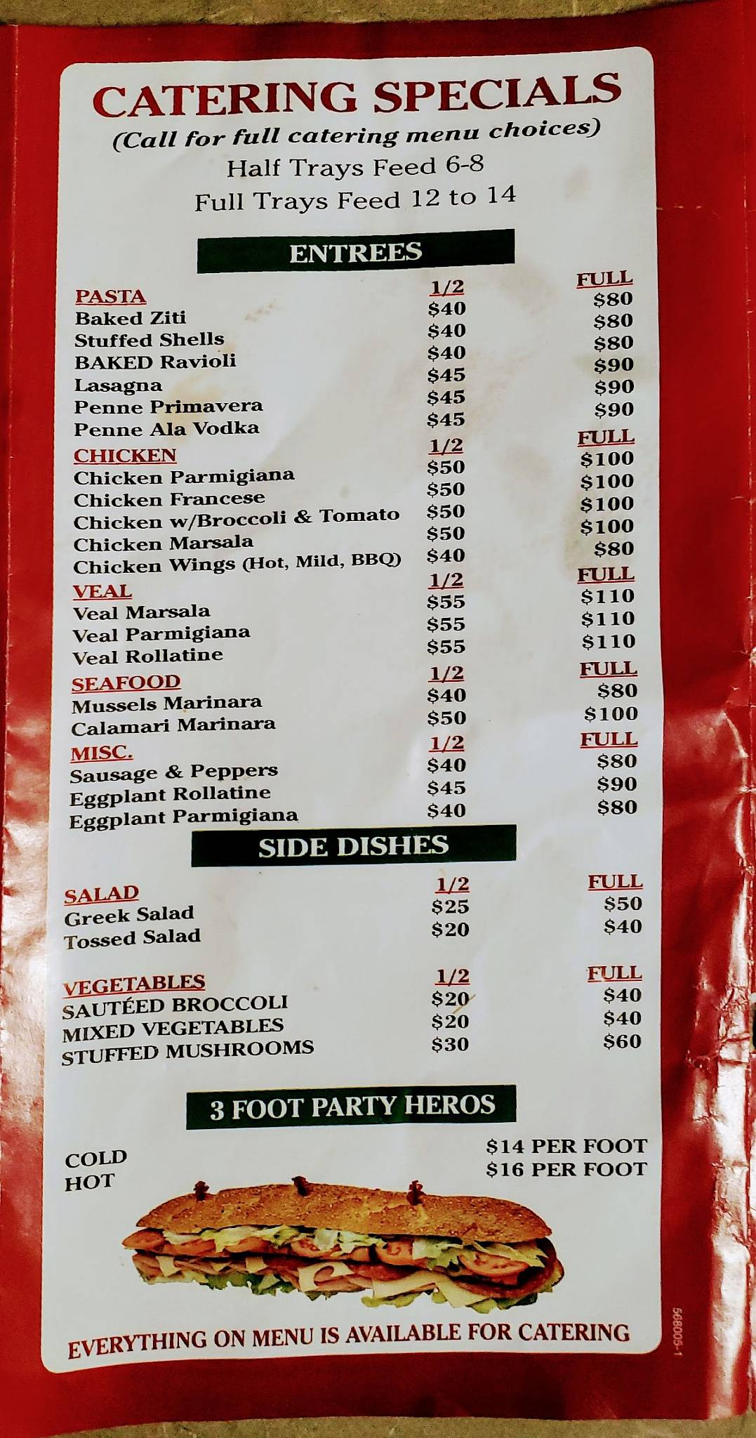 Menu at JC Pizzeria, Shirley