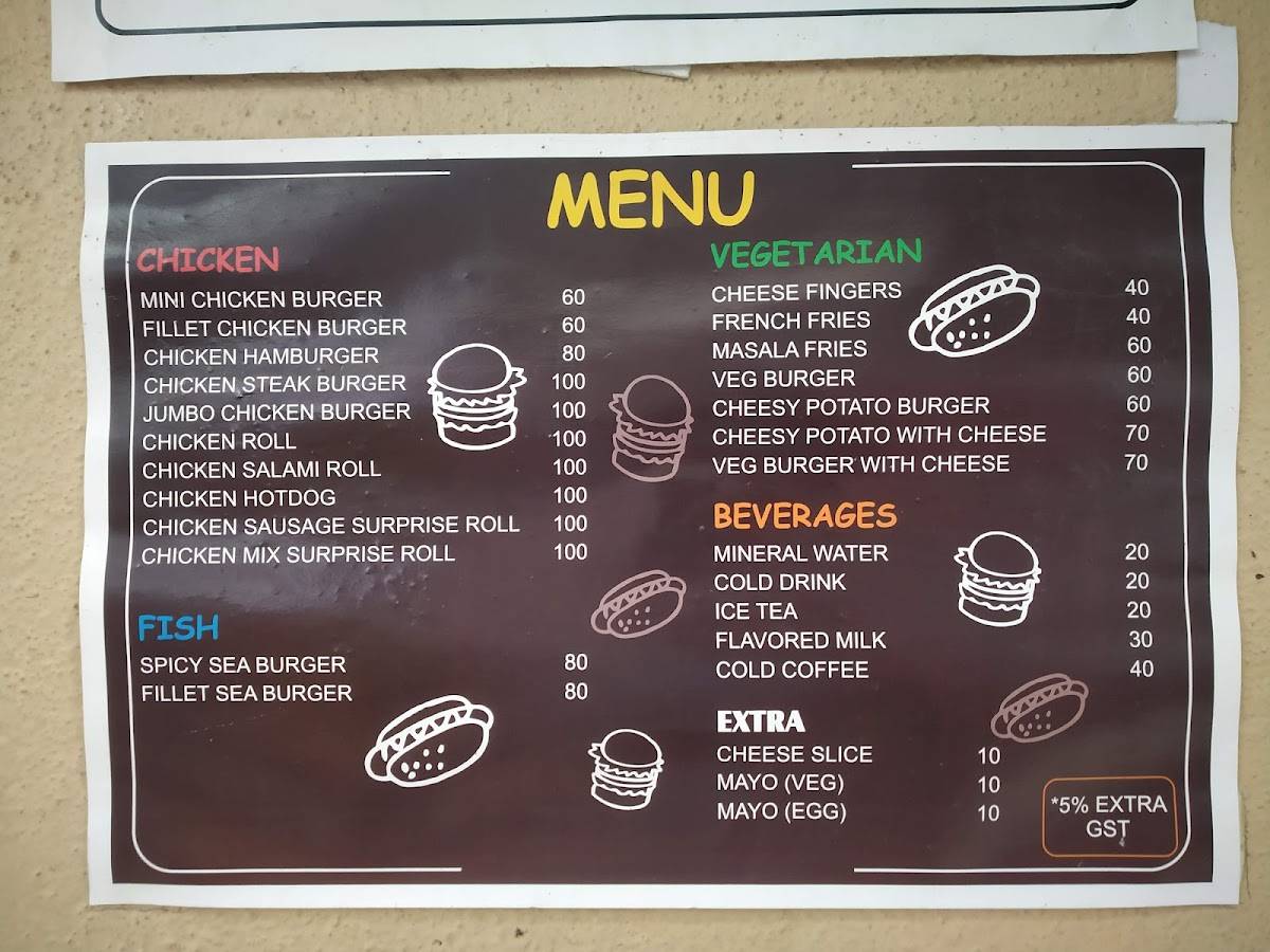 Menu at Burger - Camp Branch, Pune