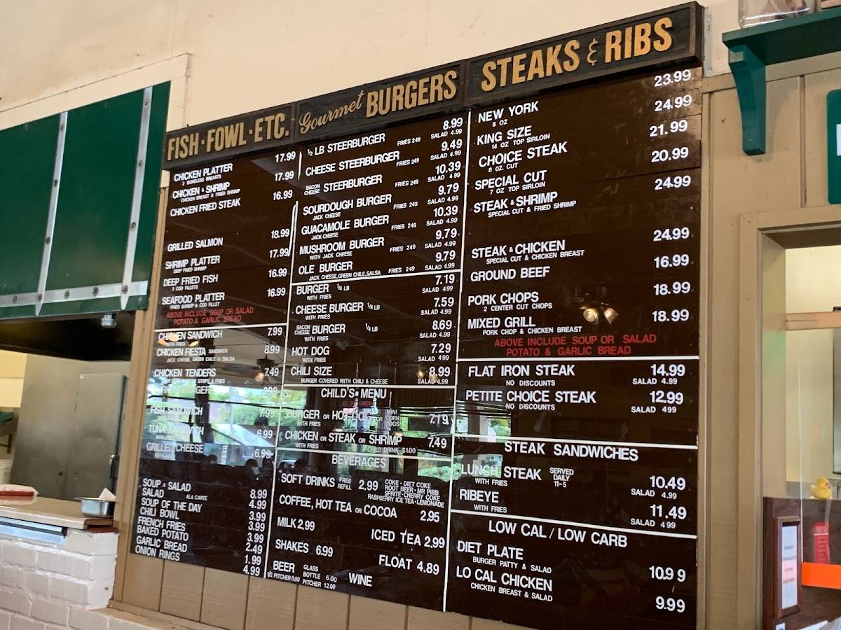 Menu at Burger Pit restaurant, San Jose