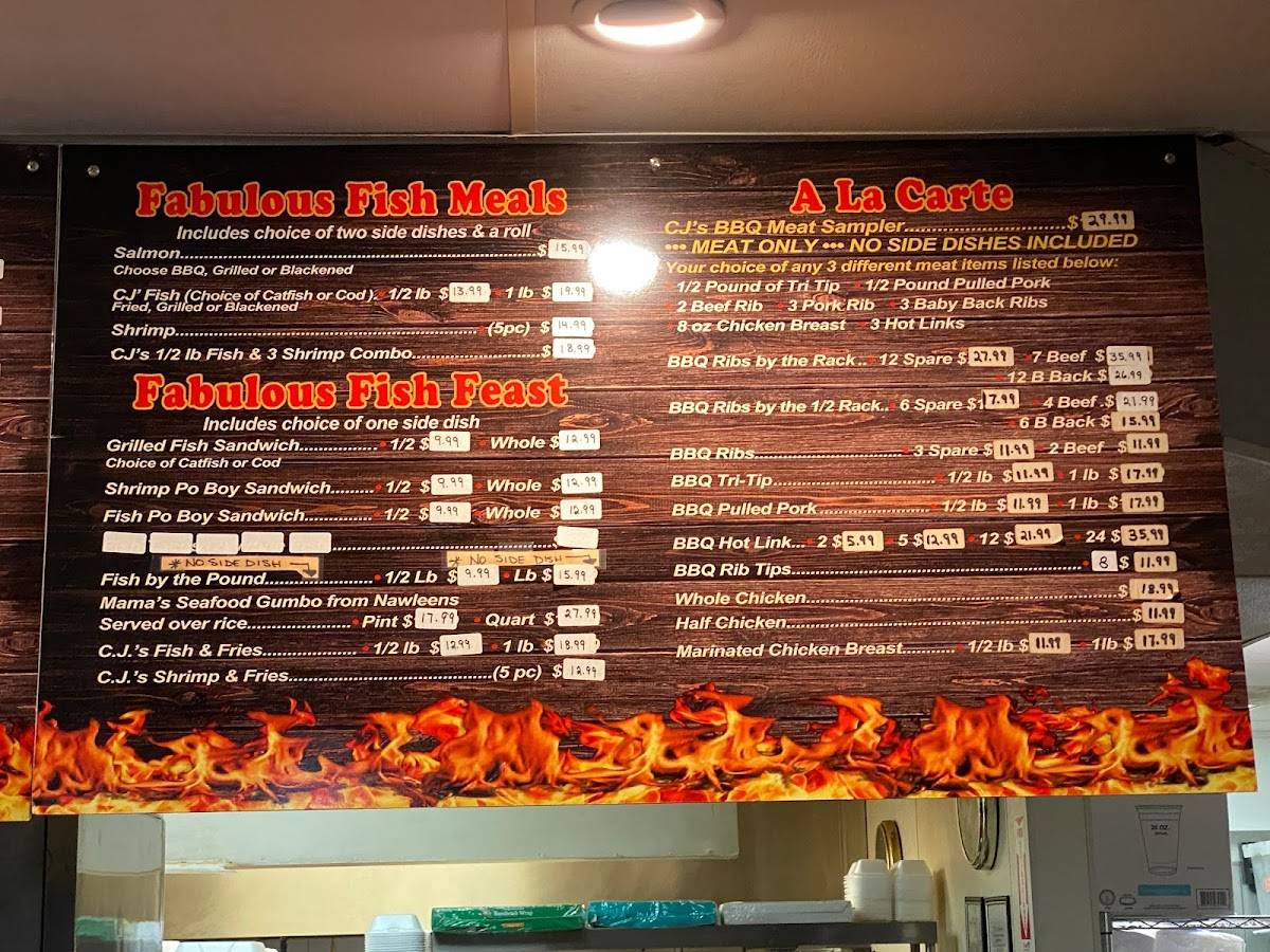 Menu at C J's BBQ, Oxnard, 480 Victoria Ave # B