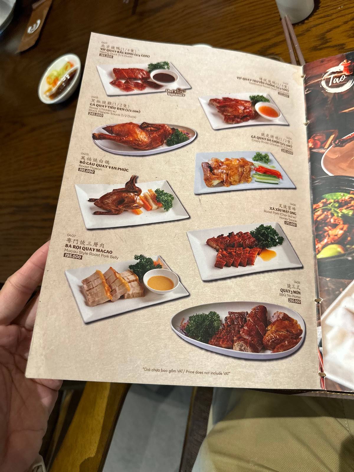 Menu at C.Tao Chinese Restaurant - Metropole HCM, Ho Chi Minh City