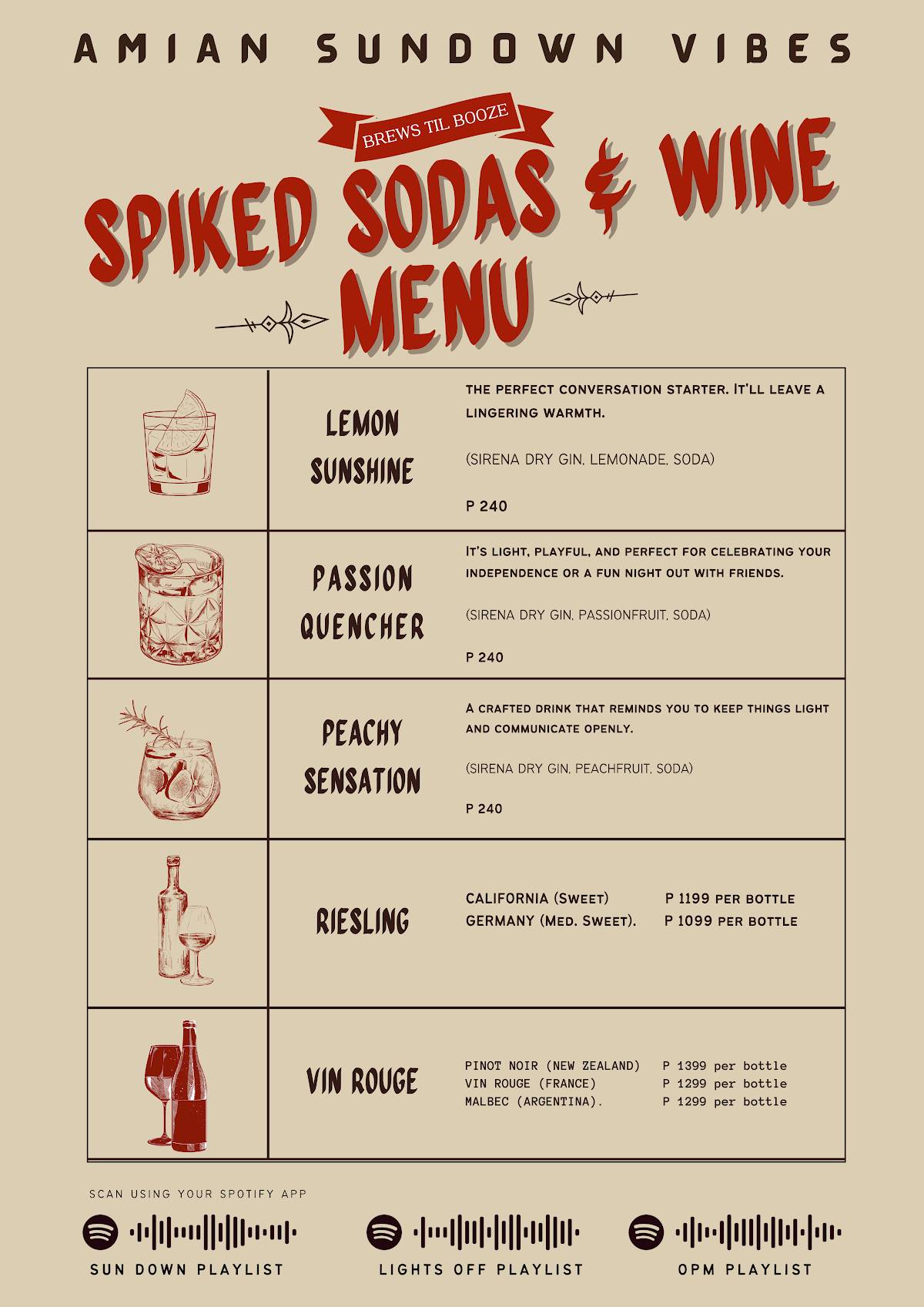 Menu at CAFE AMIAN - Vigan, Vigan City