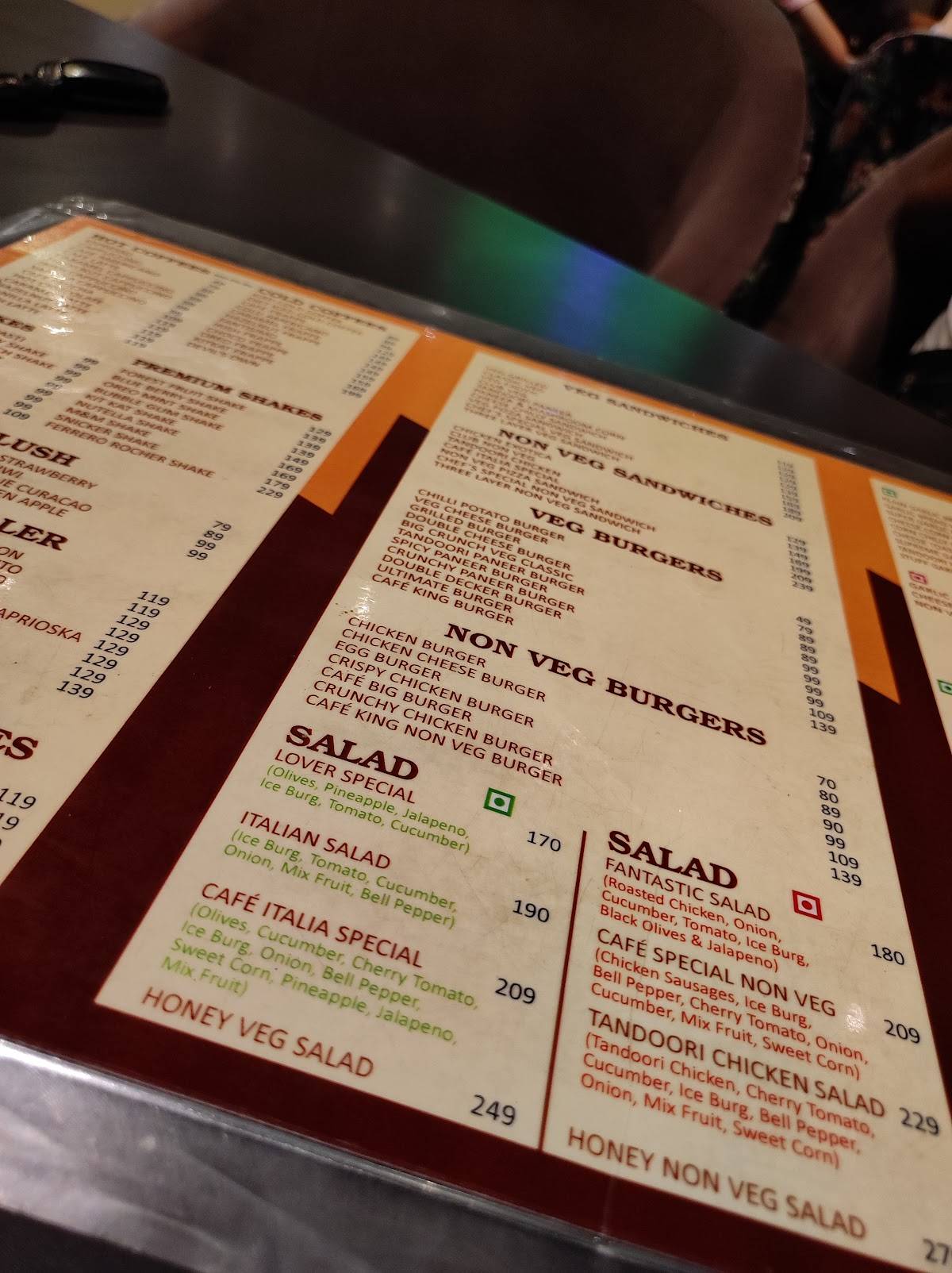 Menu at CAFÉ ITALIA, Tarn Taran Sahib