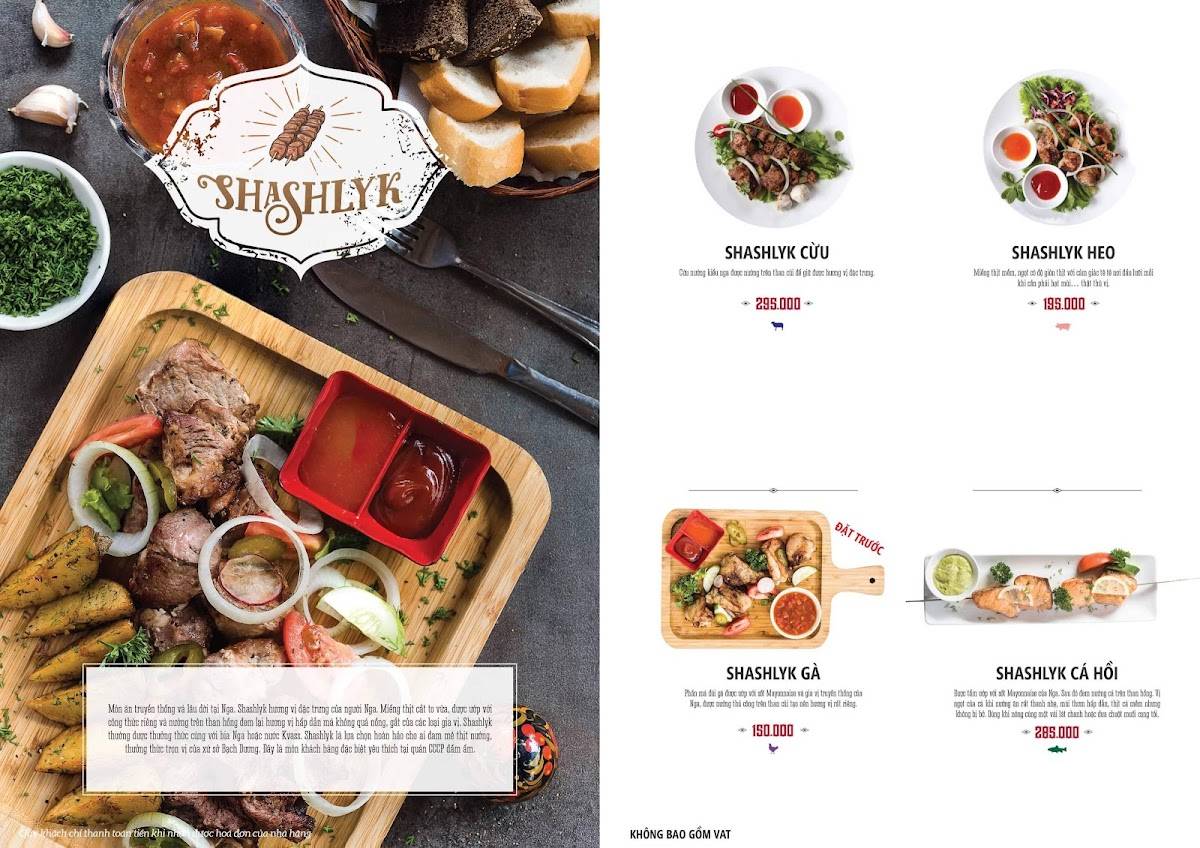 Menu at CCCP Café & Restaurant, Hanoi