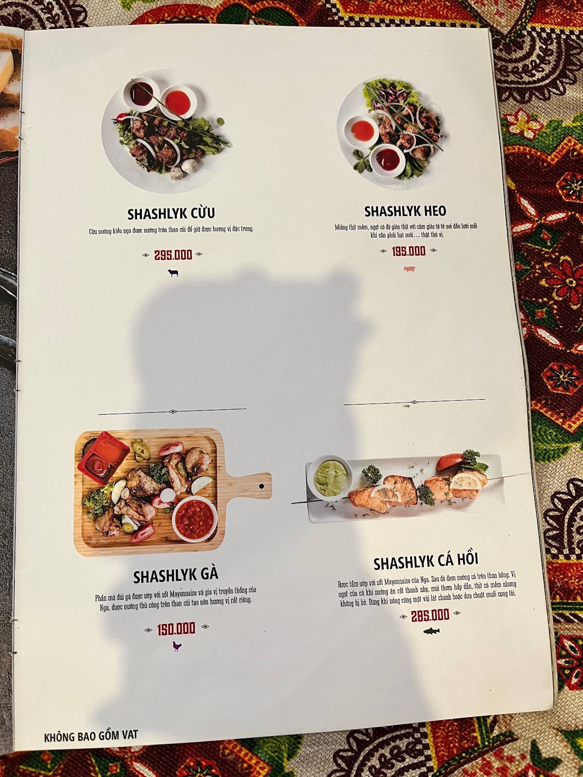 Menu at CCCP Café & Restaurant, Hanoi