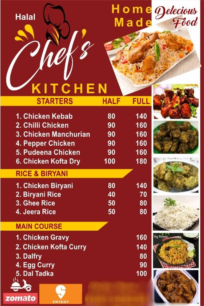 Menu at CHEF'S KITCHEN, Hassan