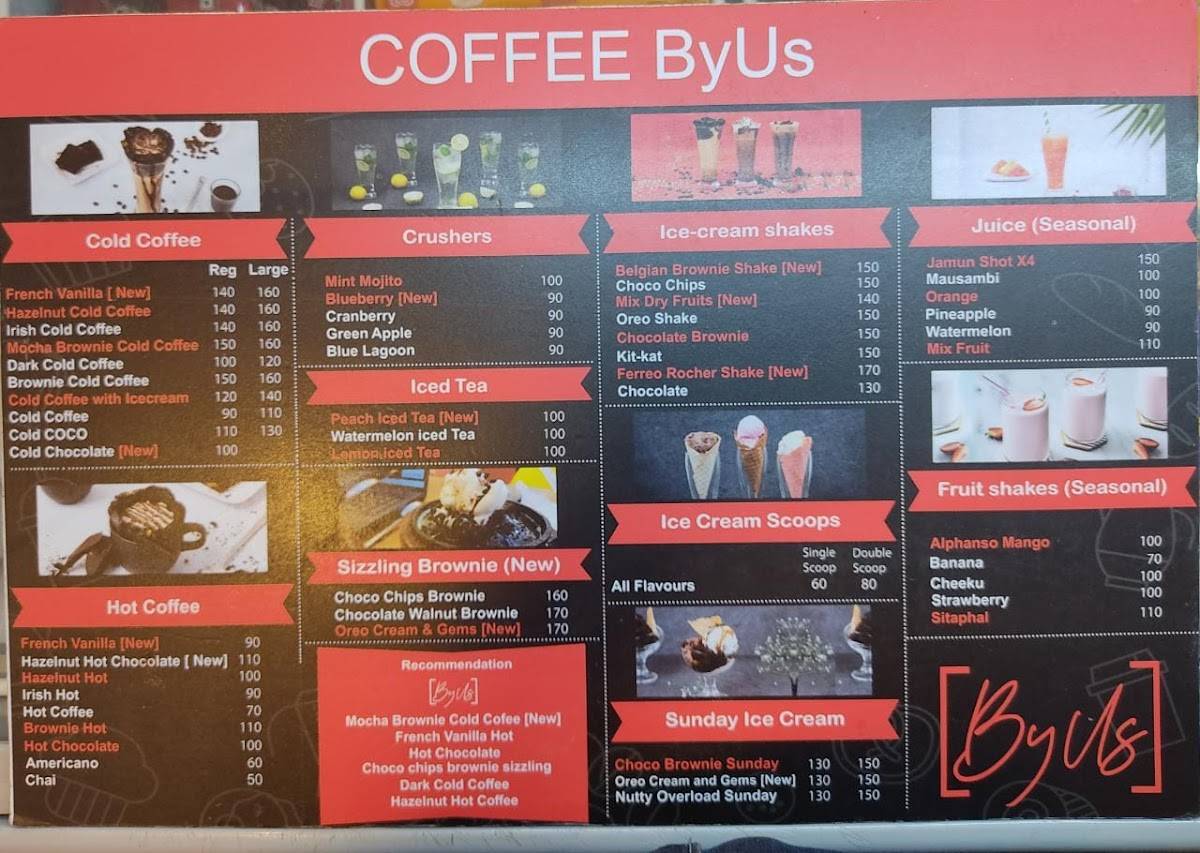 Menu at COFFEE ByUs, Ahmedabad