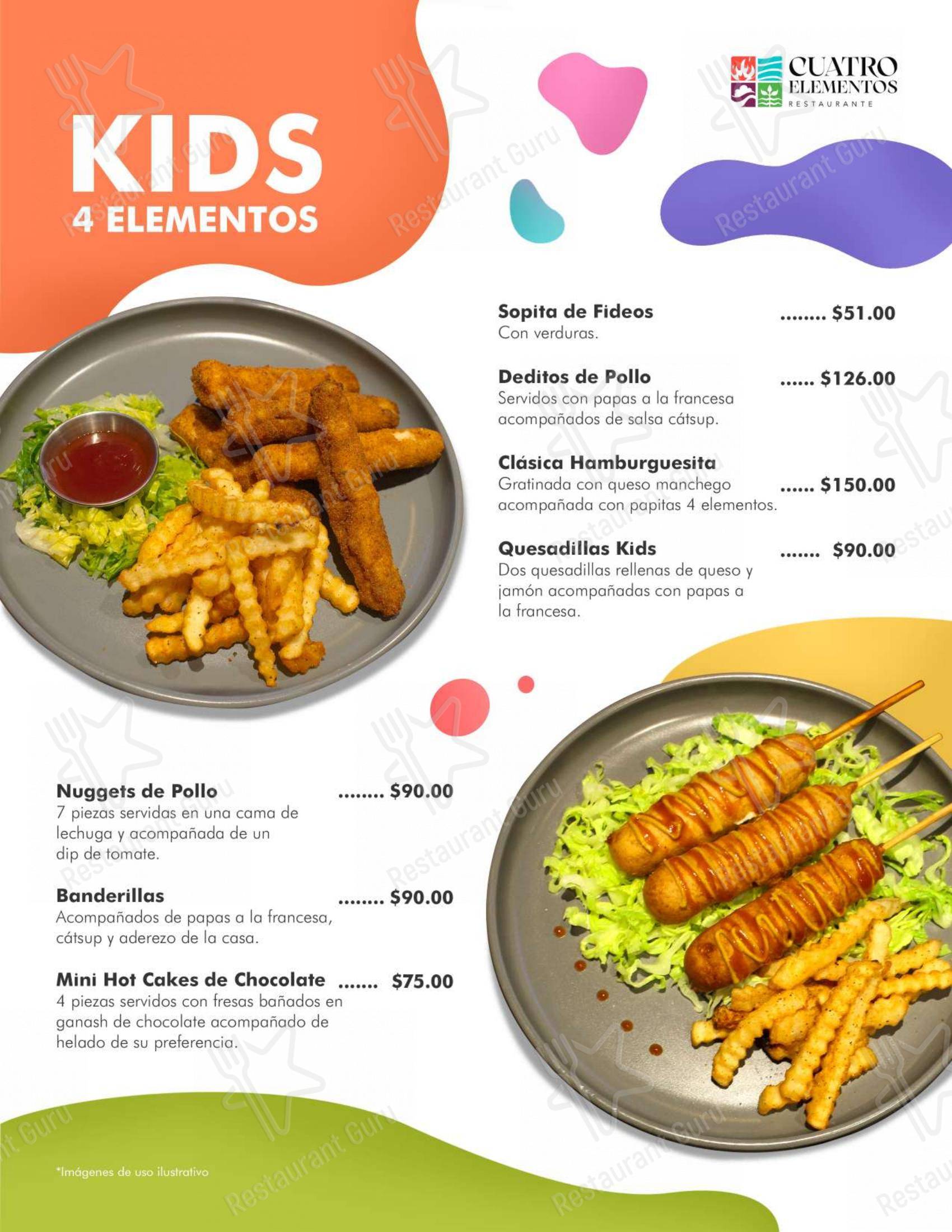 Carta del restaurante CUATRO ELEMENTOS, Villahermosa