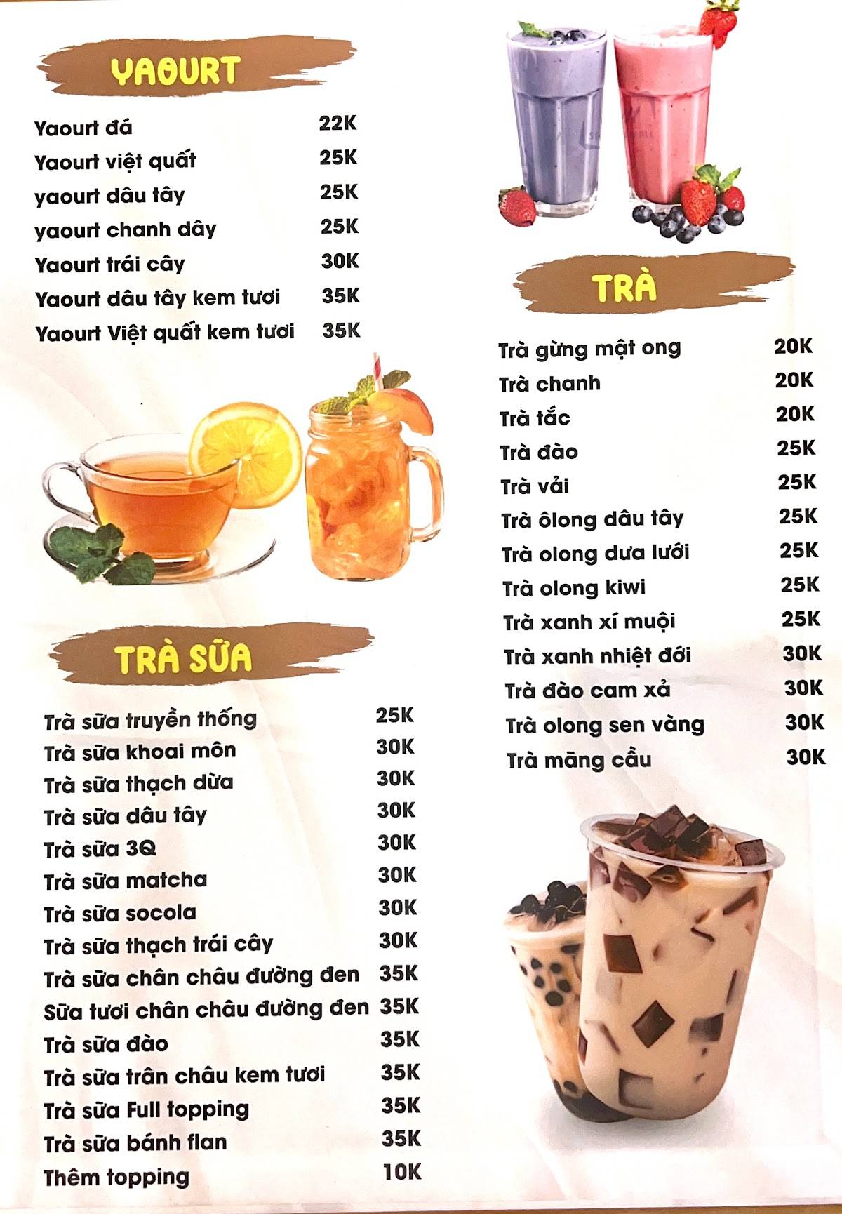 Menu at Cà Phê Góc Phố 46 pub & bar, Vietnam