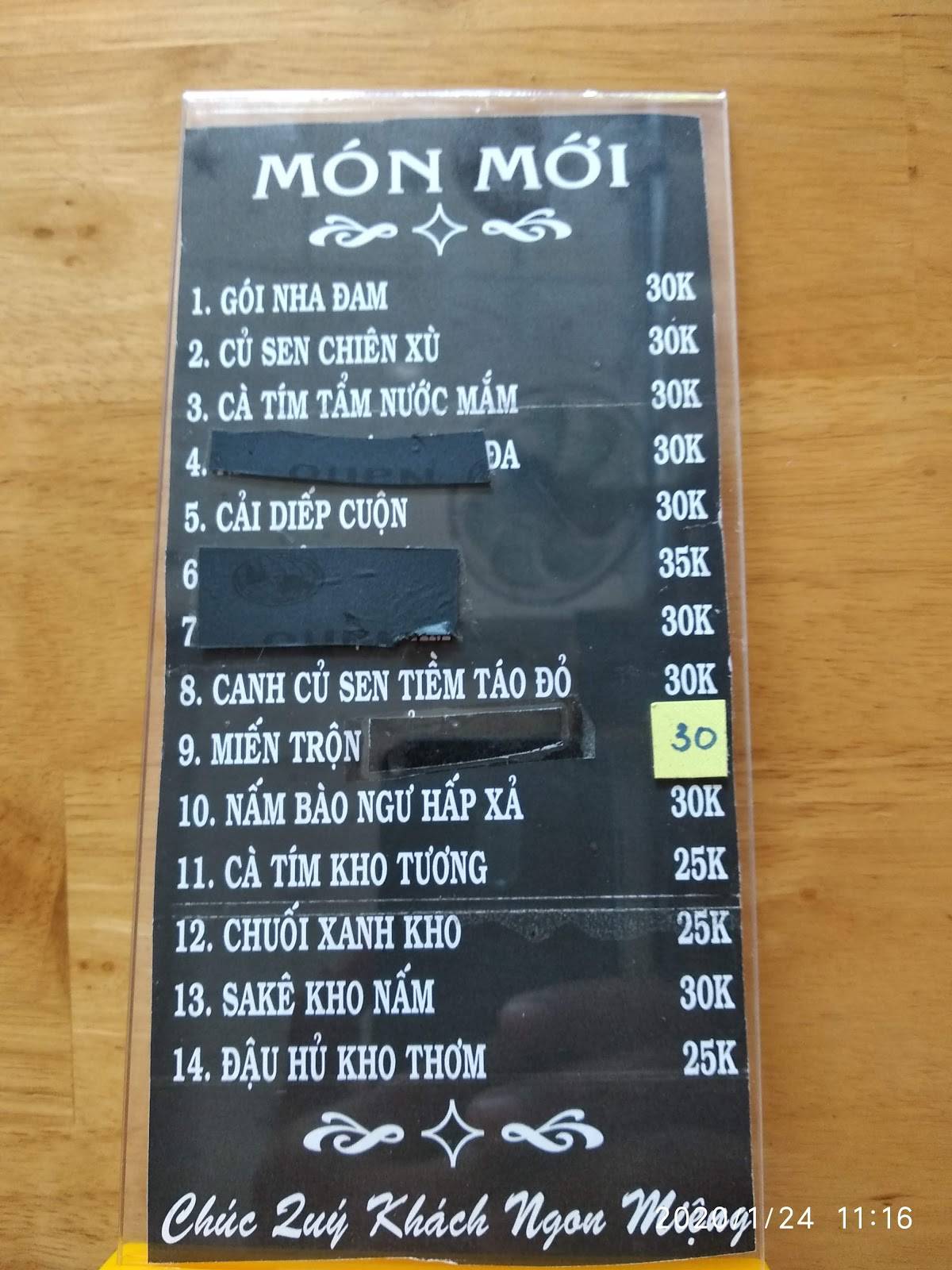 Menu at Coffee & HomeStay Tầm Quên, Tây Ninh