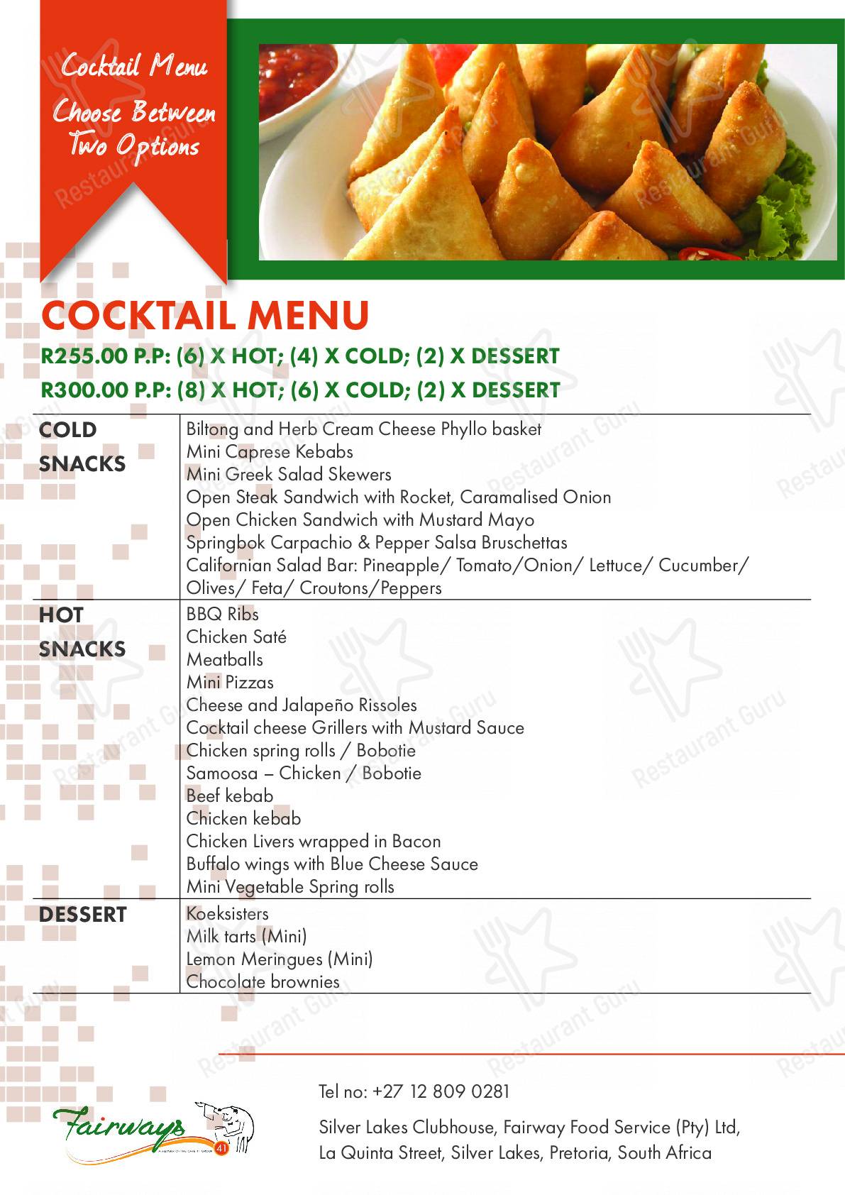 Menu at Cafè41 Silver Lakes restaurant, Pretoria