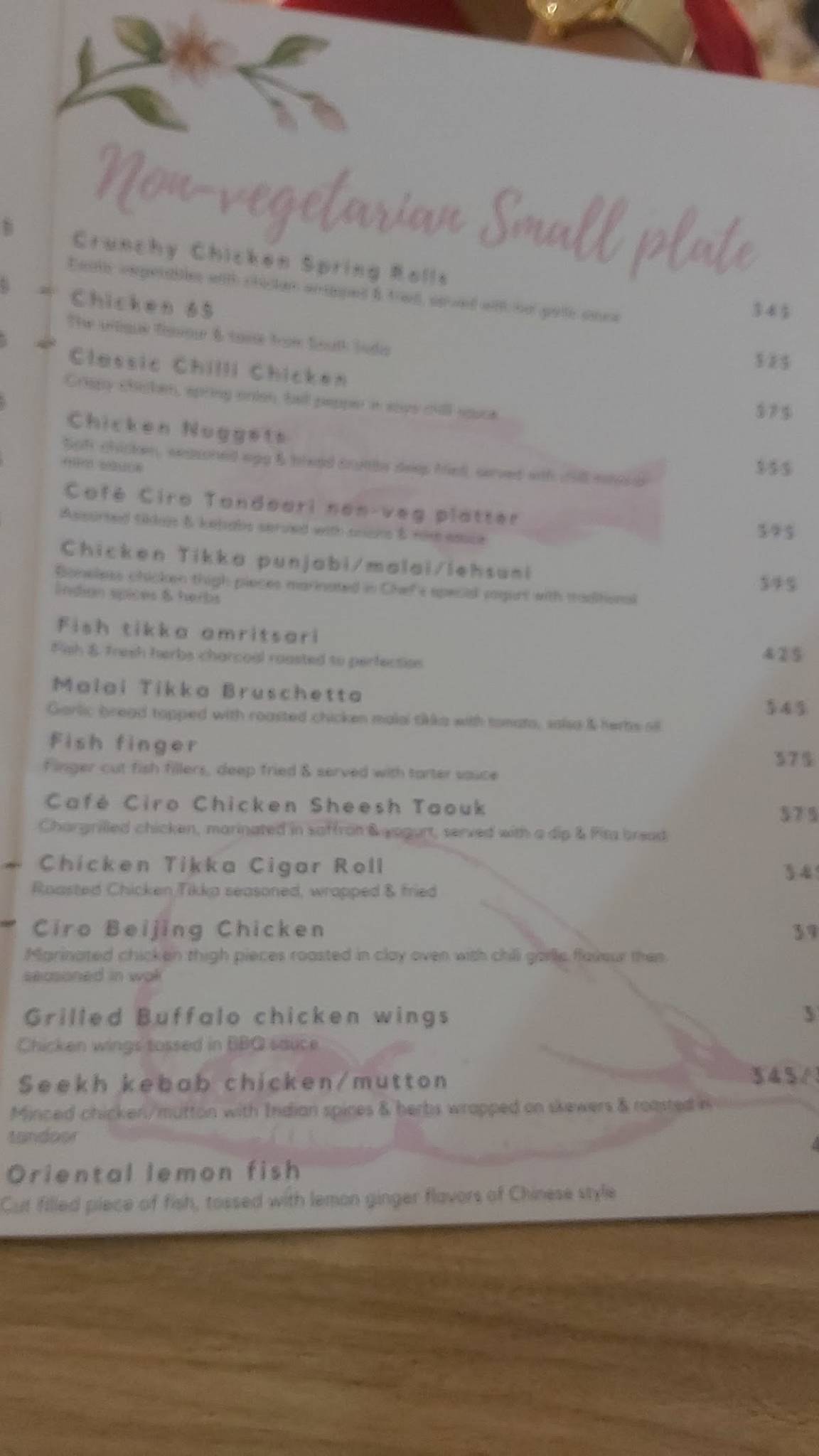 Menu at Café Ciro, Noida