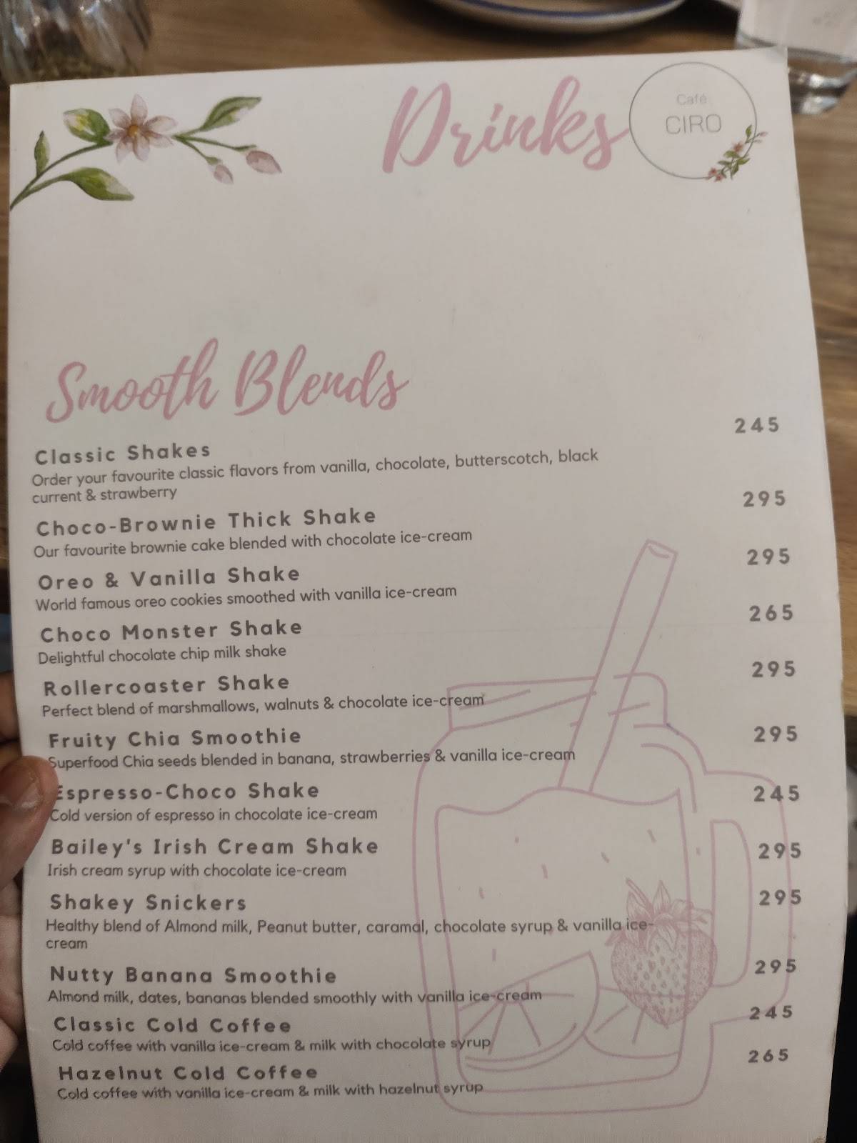 Menu at Café Ciro, Noida