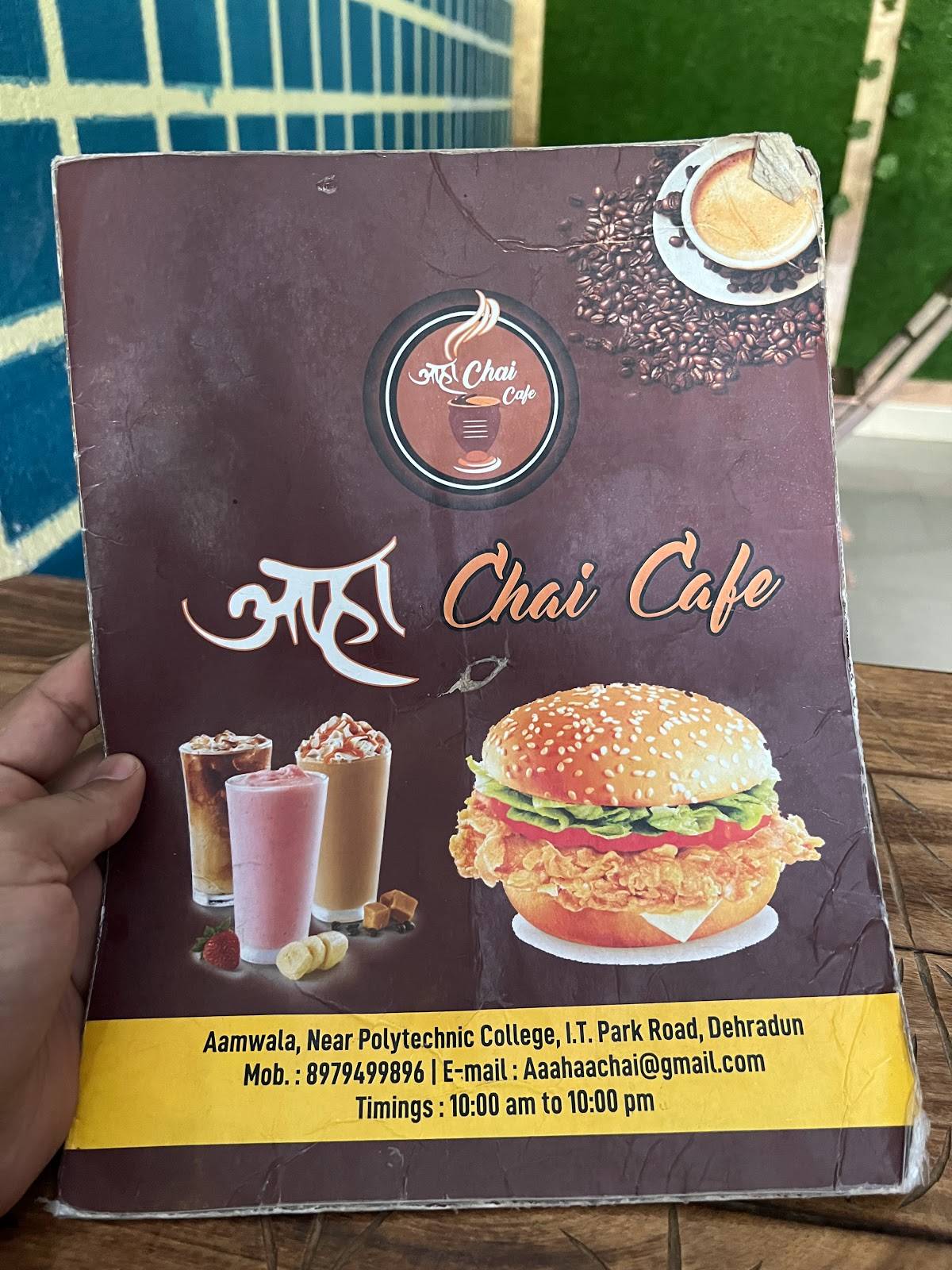 Menu at Aaa haa chai, Dehradun