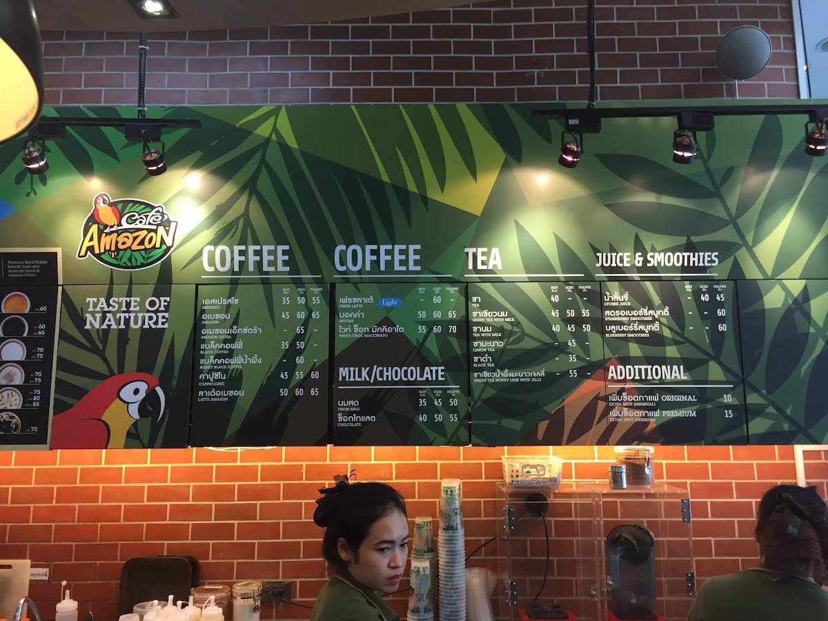 Carta de Café Amazon, Bangkok, 684/1 Charan Sanit Wong Rd