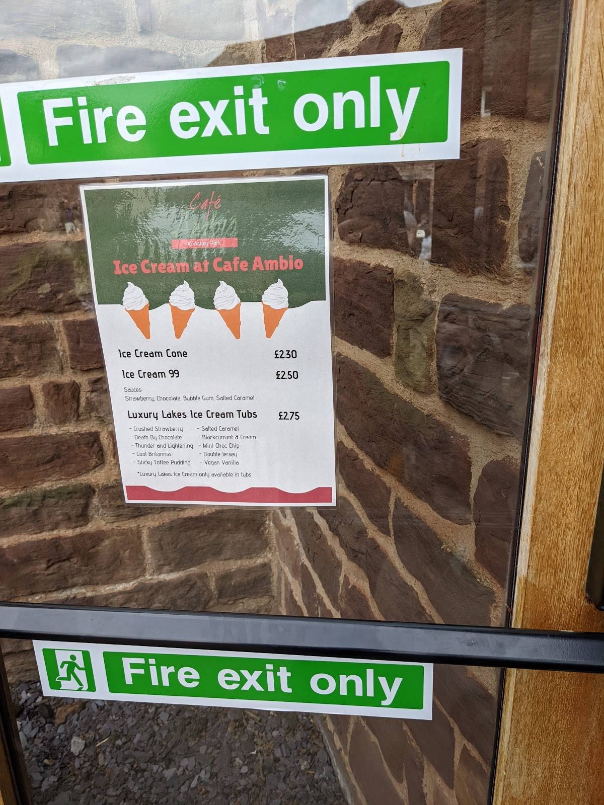 Menu at Cafe Ambio., Chorley