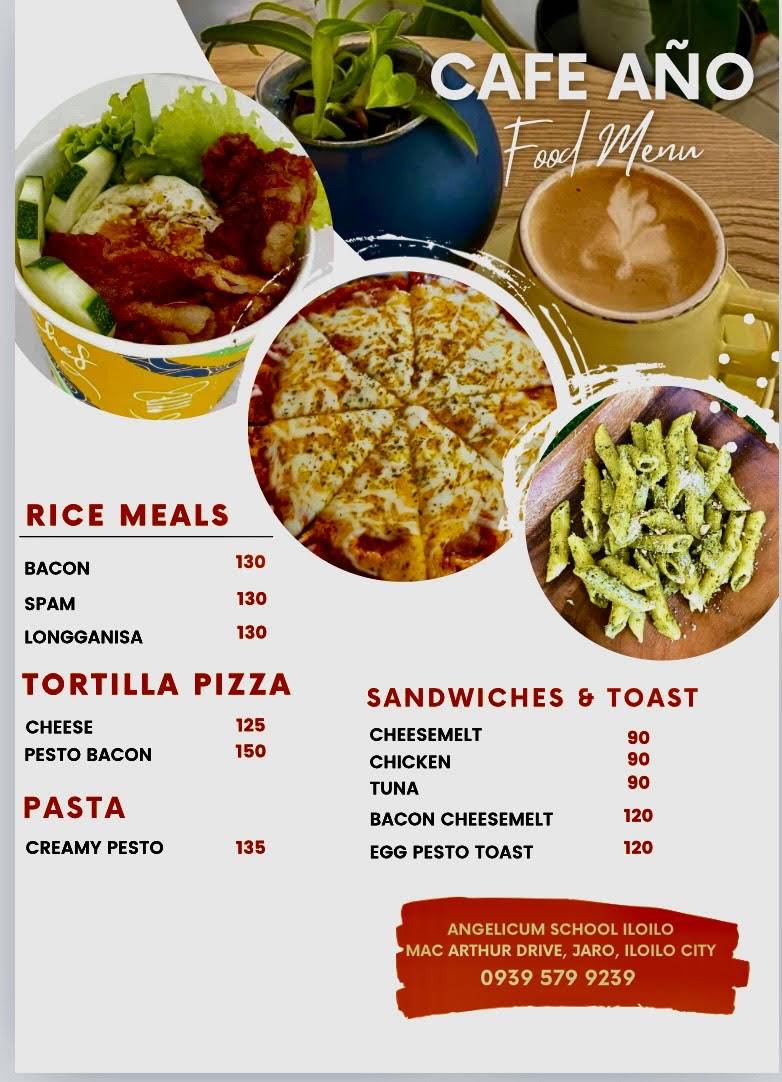 Menu at Cafe Año, Iloilo City