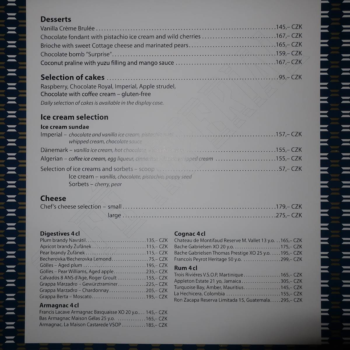 Carta de Café Imperial, Praga, Na Poříčí 1072/15