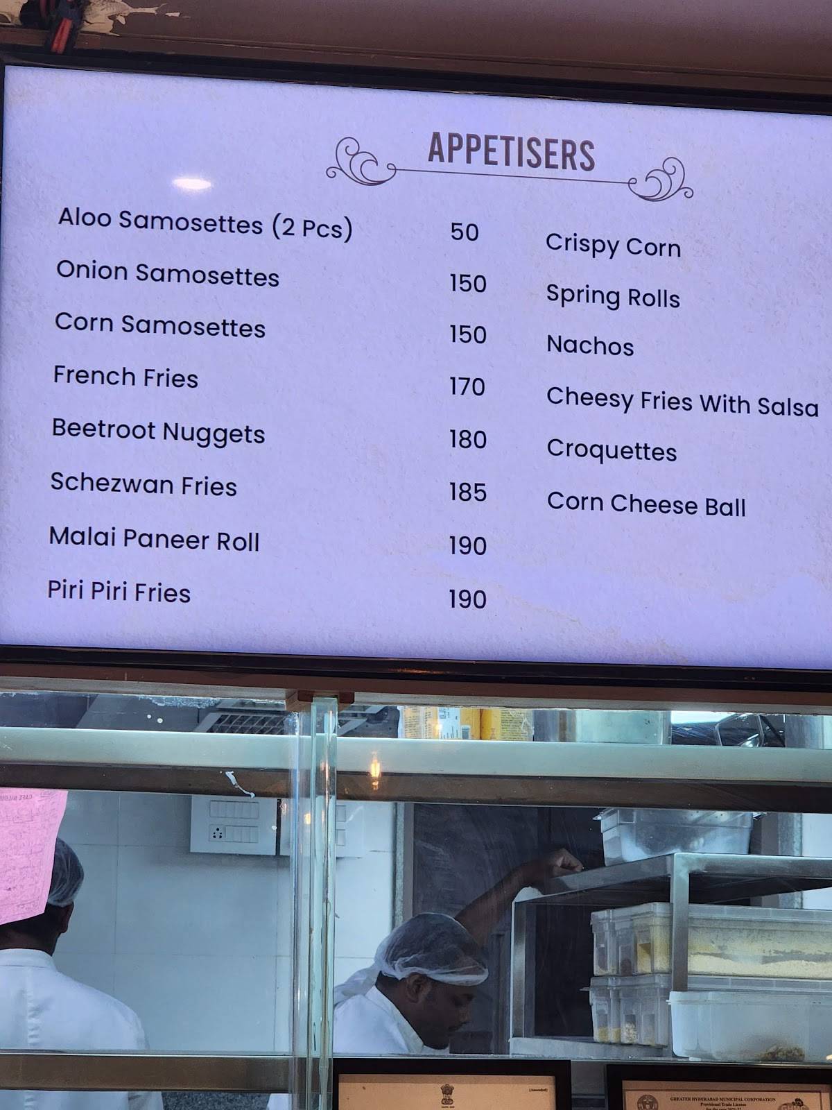Menu at Cafe Niloufer Himayatnagar, Hyderabad