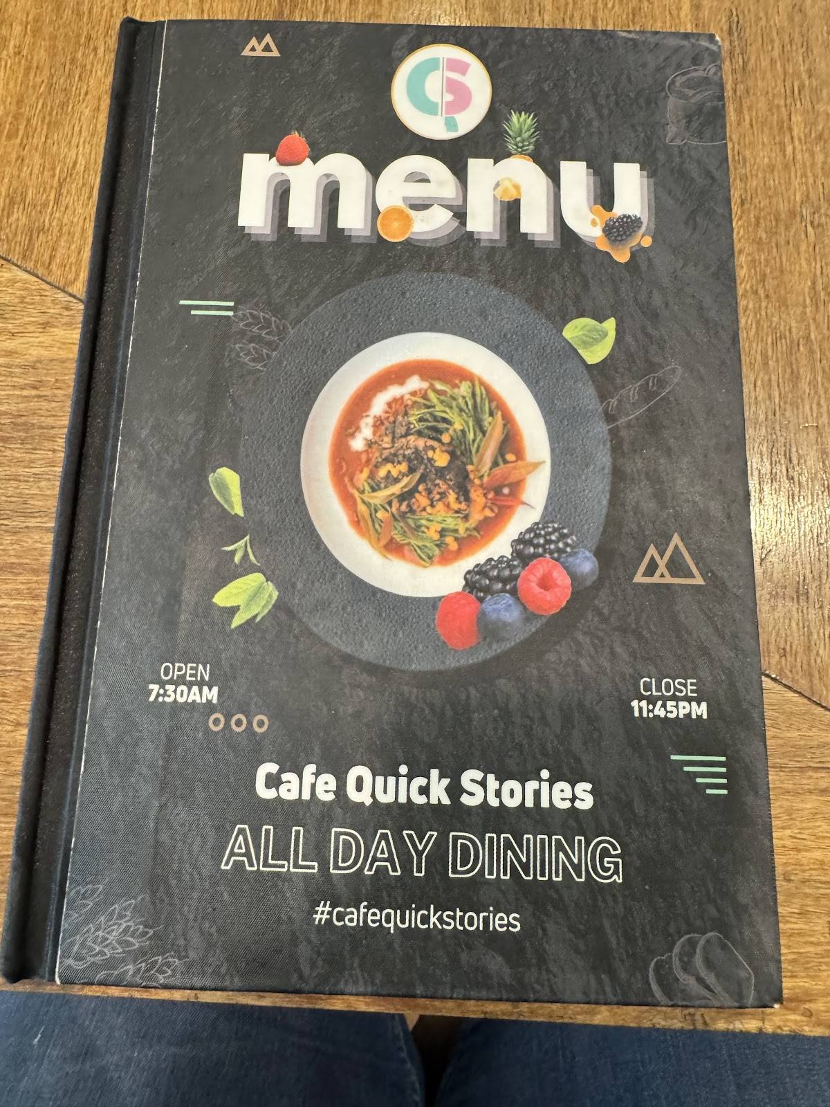Menu at Cafe Quick Stories, Pune