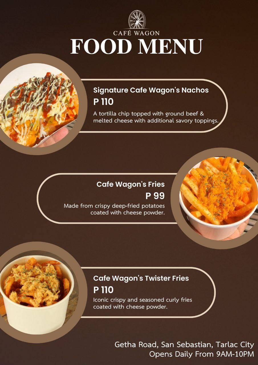 Menu at Cafe Wagon Tarlac, Tarlac City