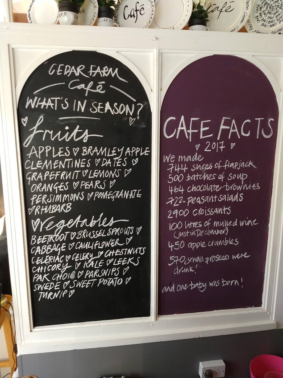 Menu at Cafe @ Cedar Farm, Mawdesley