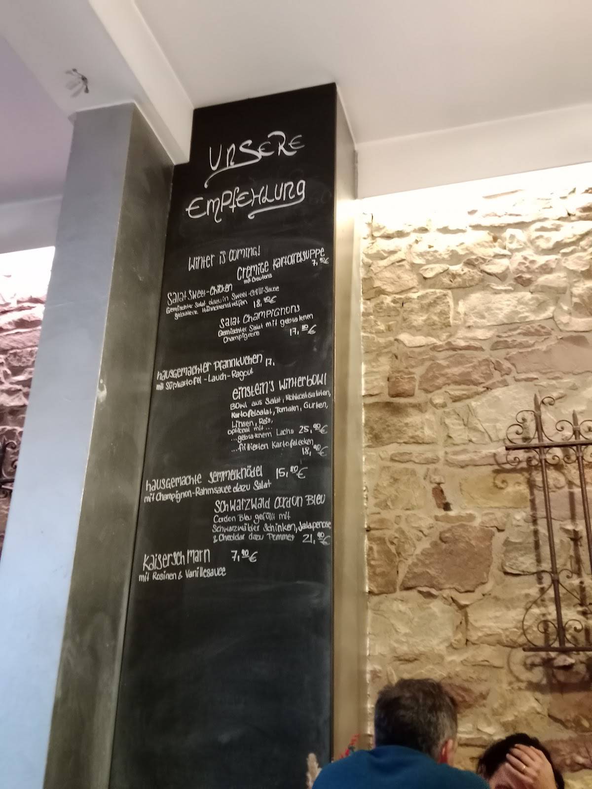 Speisekarte von Café Einstein cafe, FREIBURG IM BREISGAU