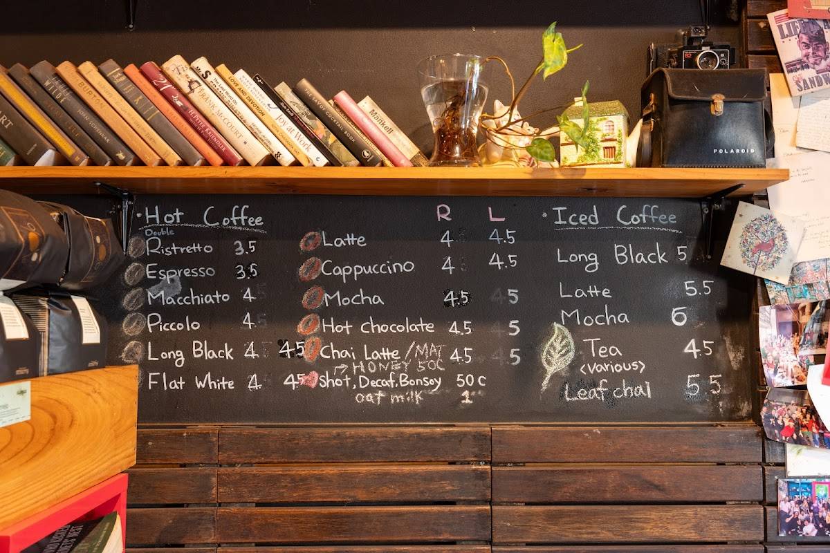 Menu at Fragrance Coffee cafe, Darlinghurst