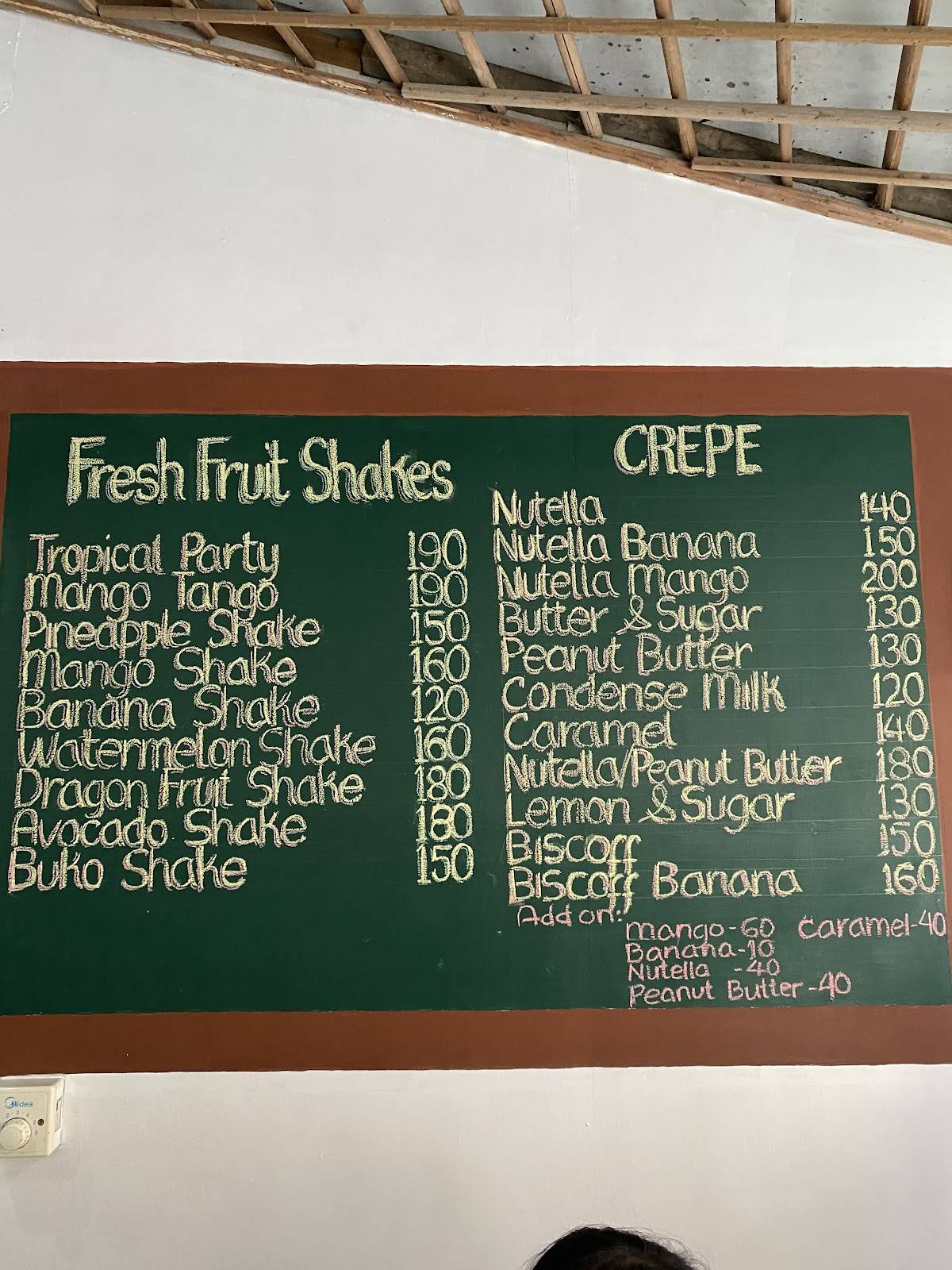 Menu at Isa Pa cafe, El Nido