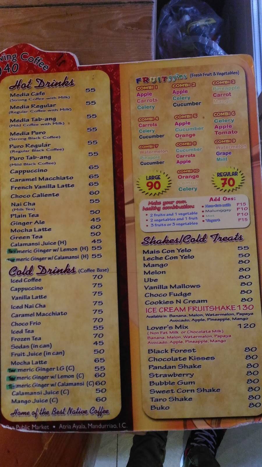 Carta de Madge Cafe, Iloílo, Shops at Atria