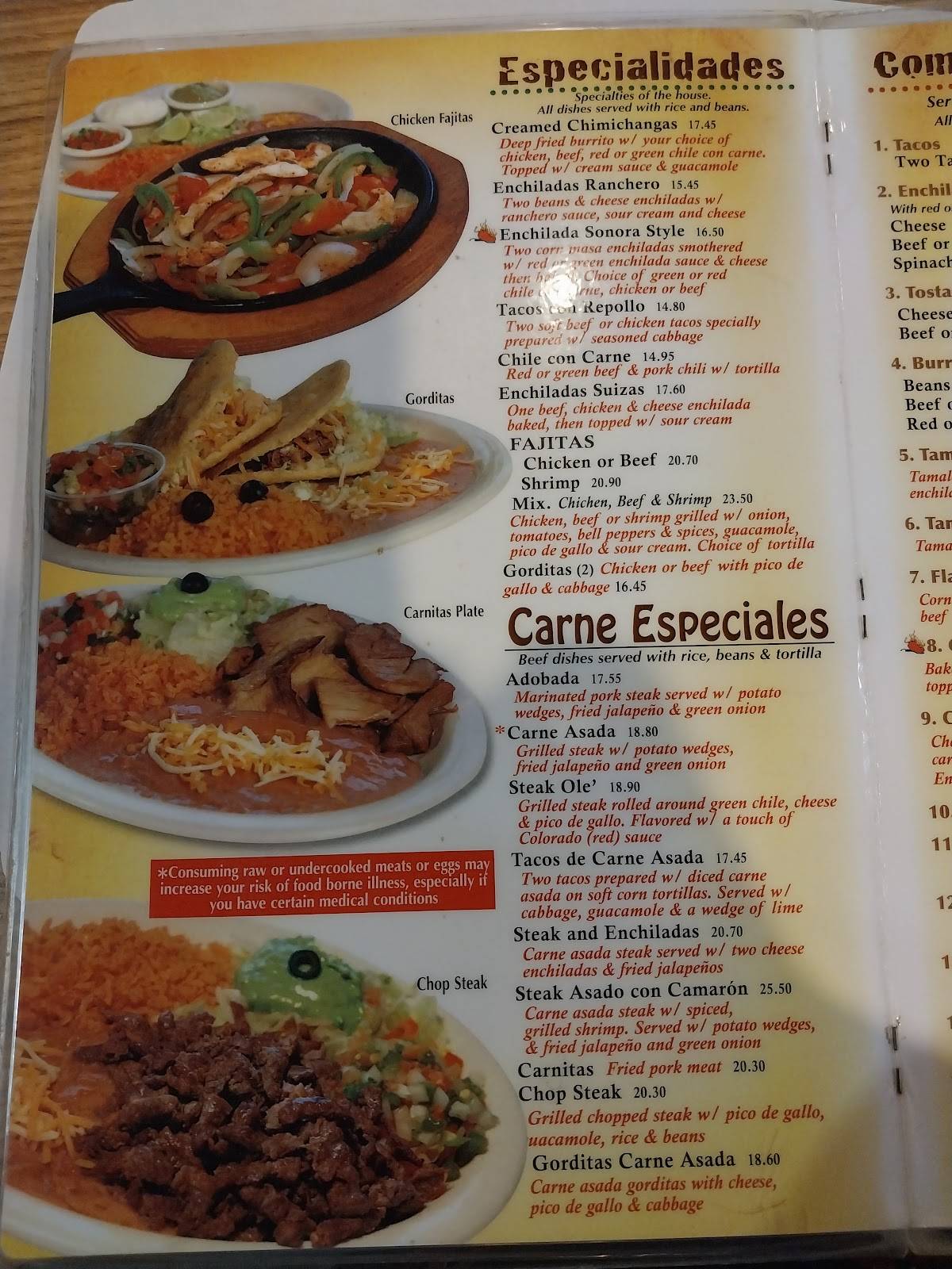 Menu at Cafe Manuel, Casa Grande, N Pinal Ave