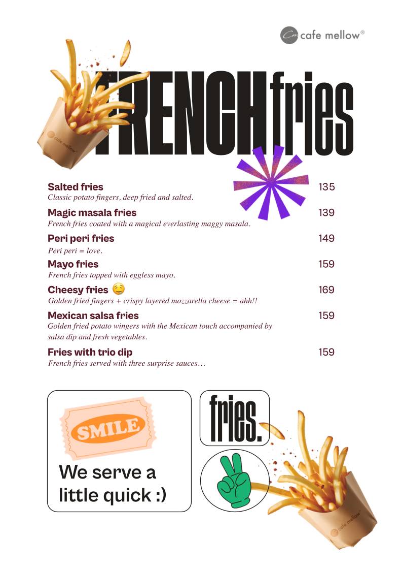 Menu at Cafe Mellow Tirupur, Tiruppur
