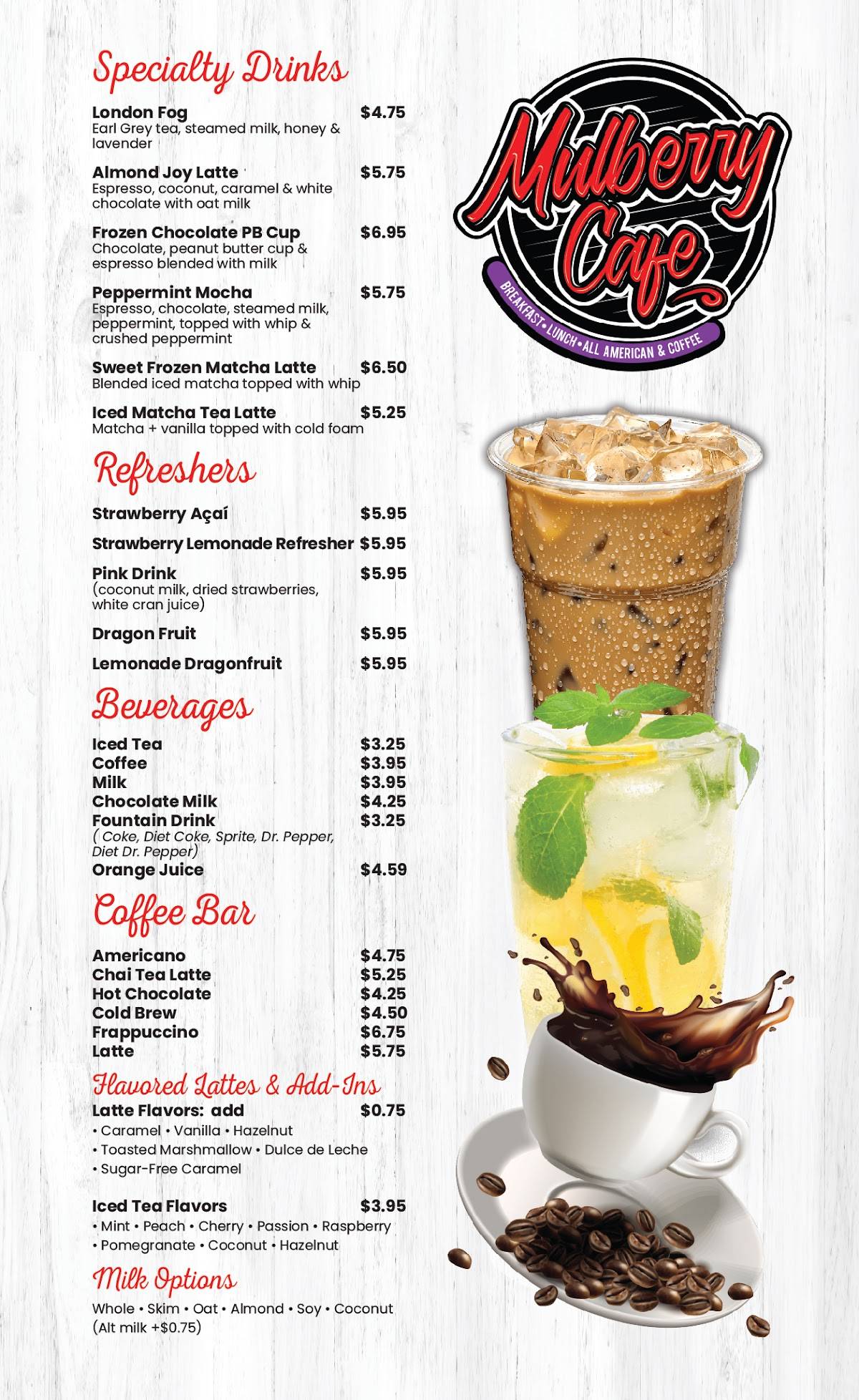 Menu at Mulberry Cafe, Midland, W Wadley Ave #8