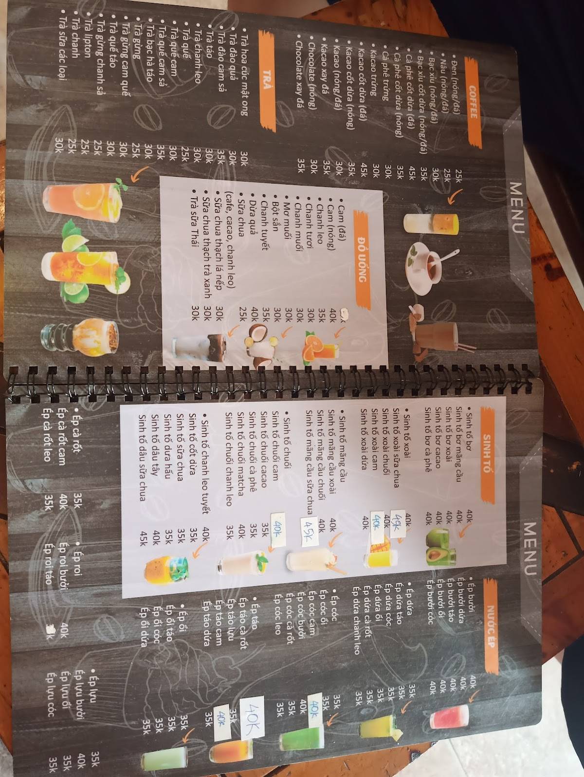 Menu at Cafe Phương Linh 鸡蛋咖啡, Hanoi, 94 P. Nguyễn Hữu Huân
