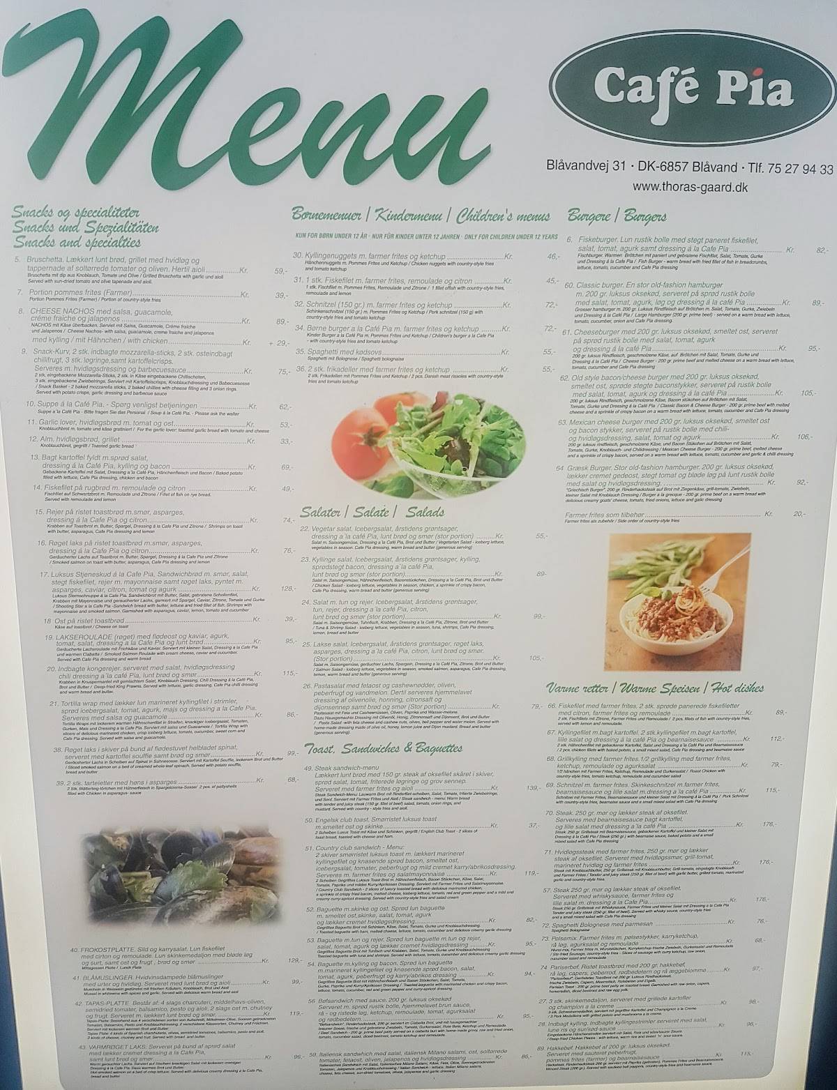 Speisekarte von Cafe Pia, Blåvand