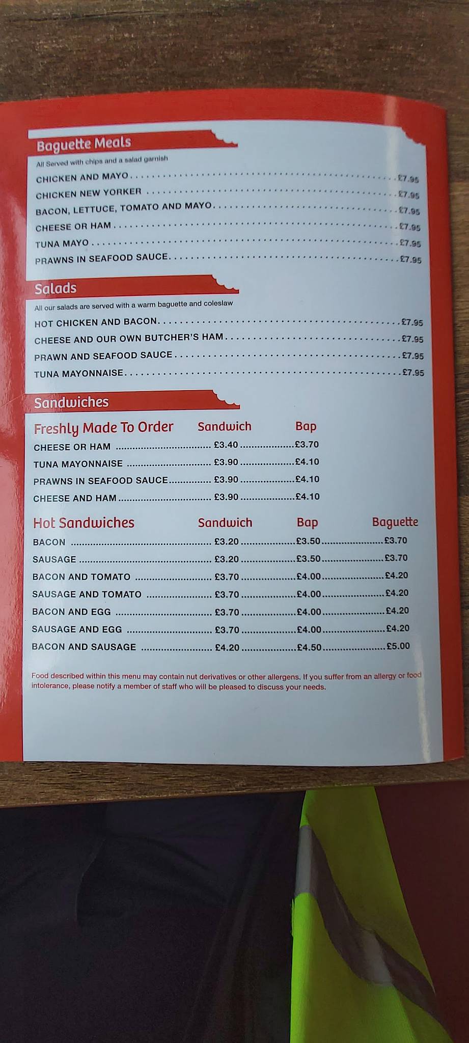 Menu at Quick Bite Cafe, Burnham-on-Sea
