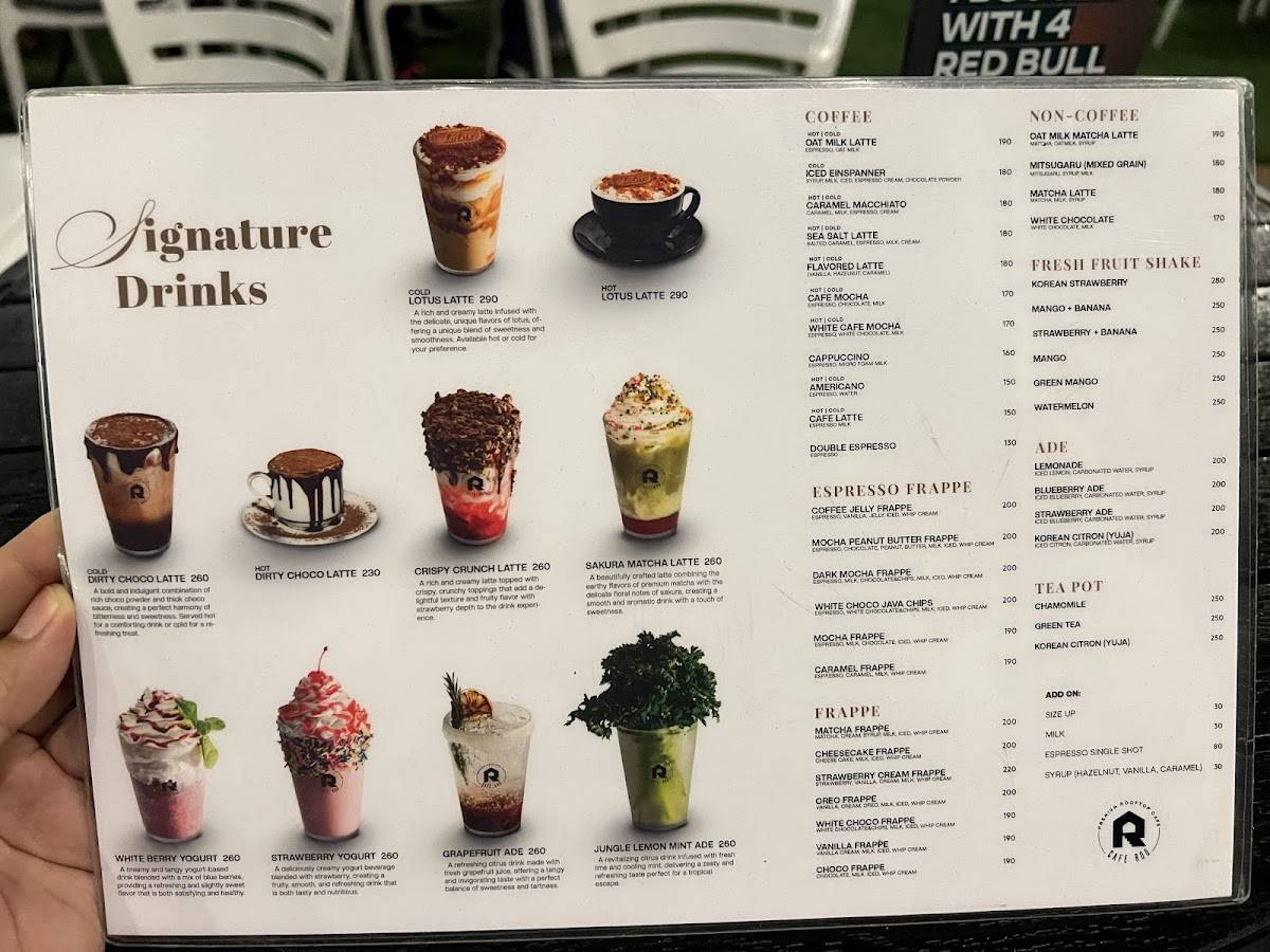 Menu at Cafe Roo Malate - Premium Rooftop Cafe, Manila