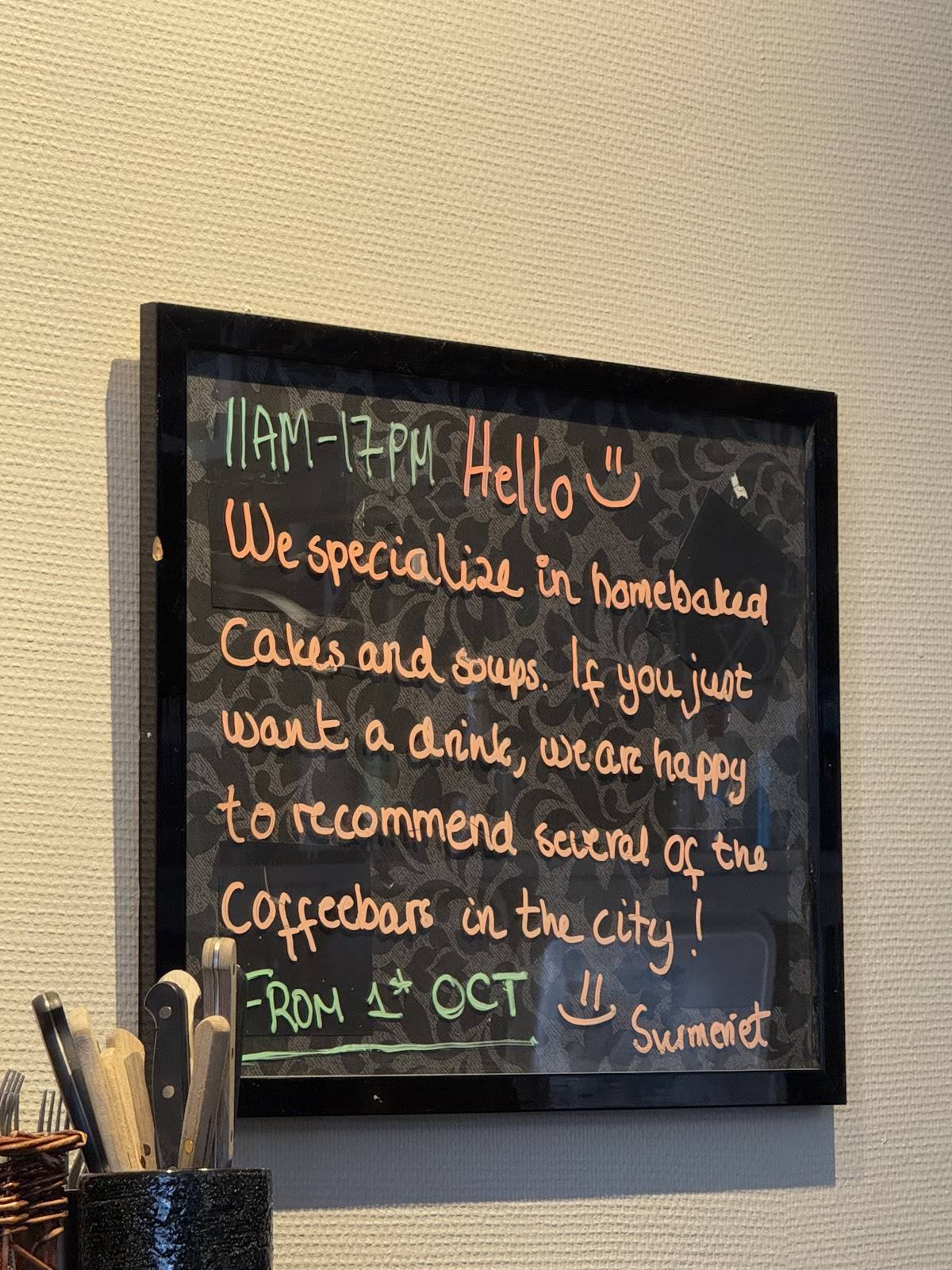 Menu at Svermeri Kafé og Redesign cafe, Tromsø