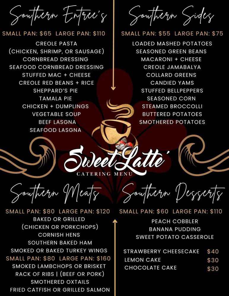 Carta de Sweet Latte Treat & Espresso Bar, Alexandria