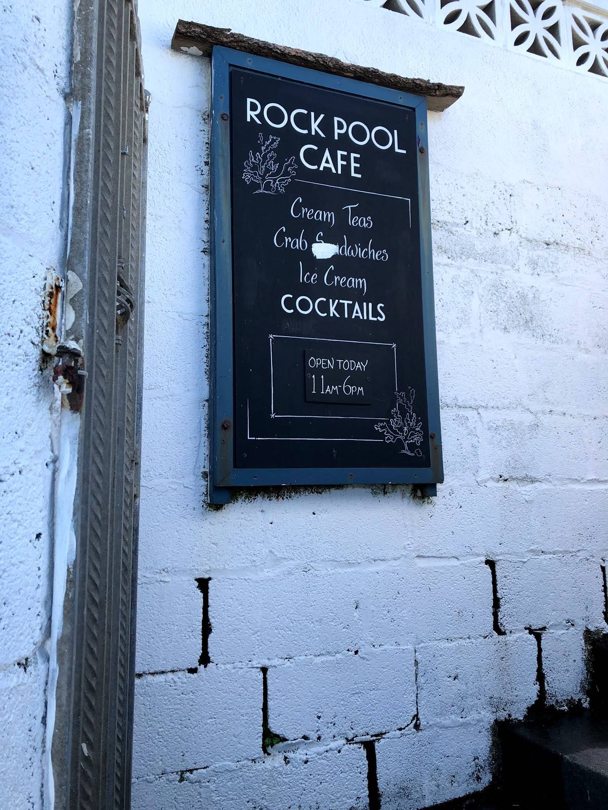 Menu at The Rock Pool Cafe, Penzance