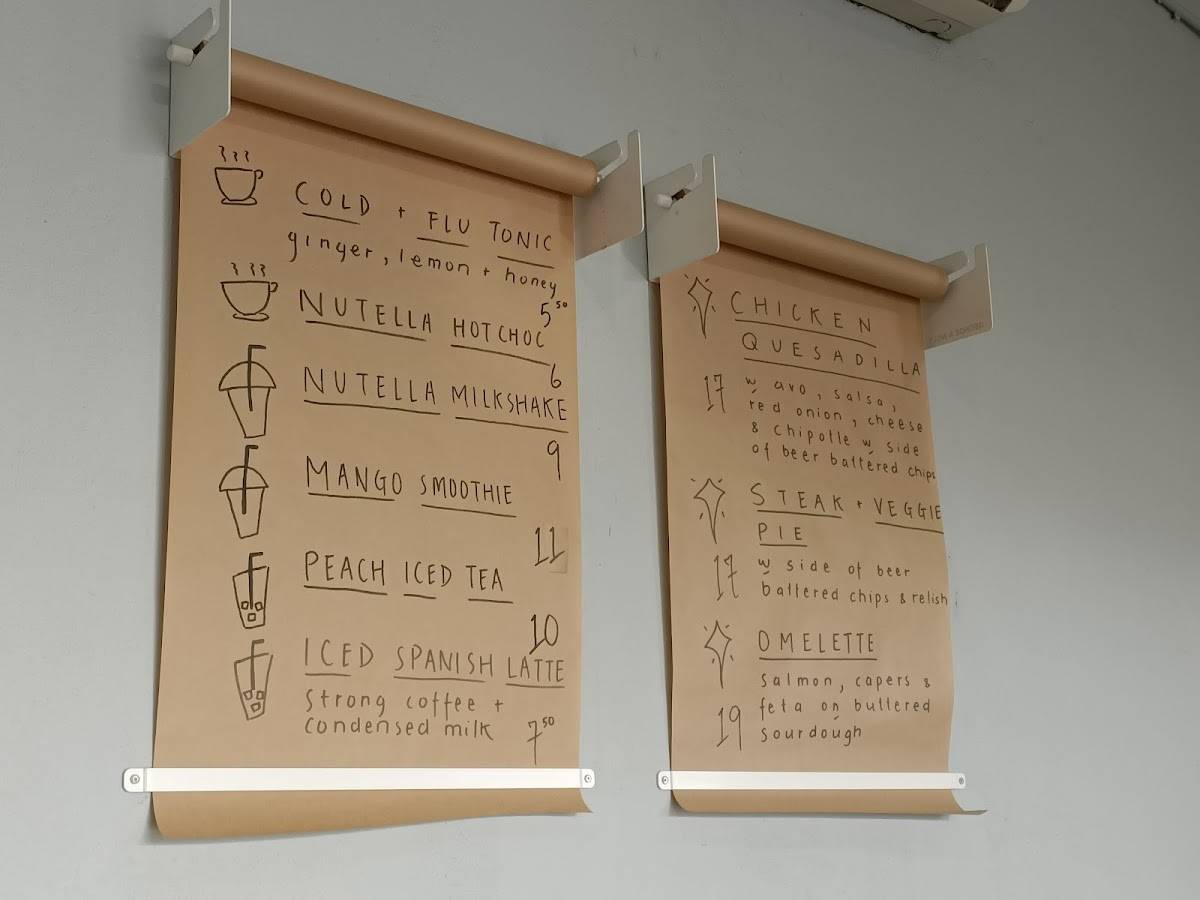Menu at Two Farm Girls cafe, Aspendale